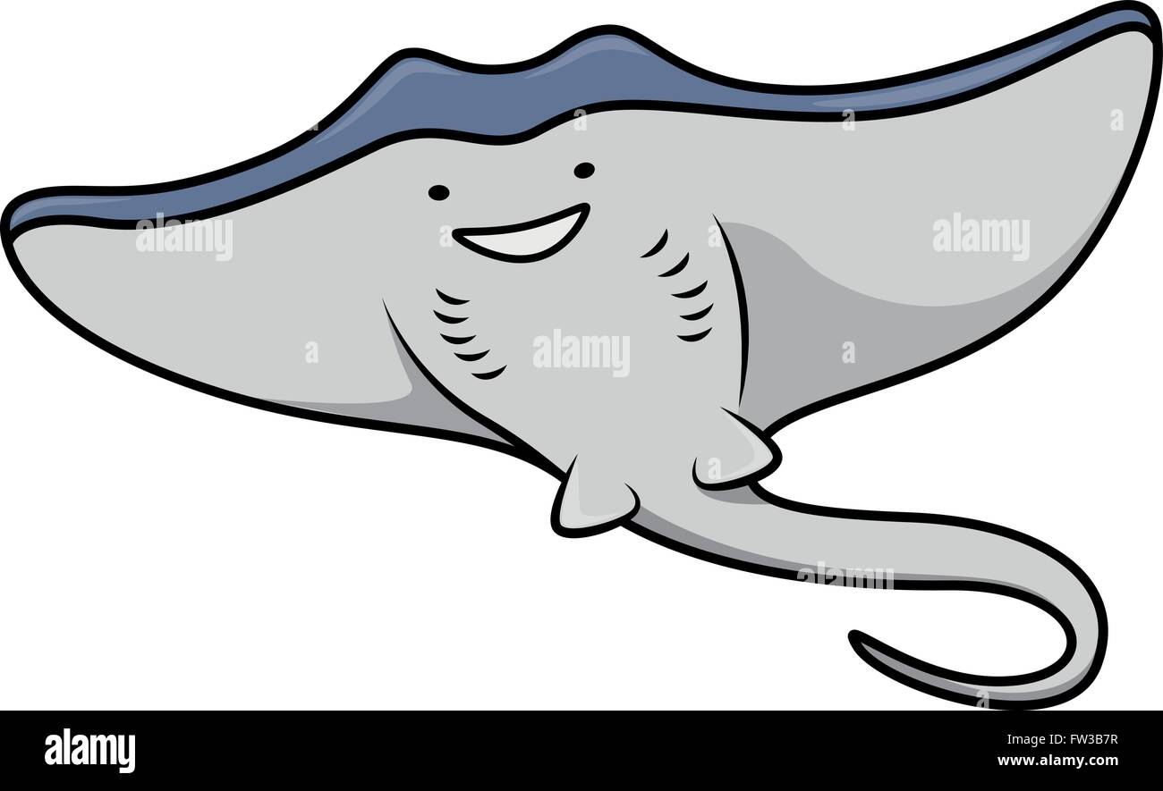 Sting ray cartoon illustration Stock Vector Images - Alamy