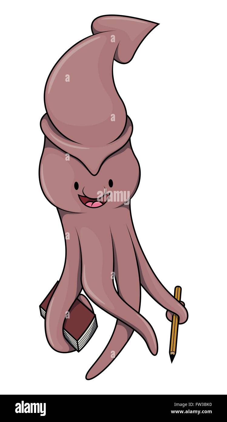 Squird school cartoon illustration Stock Vector Image & Art - Alamy