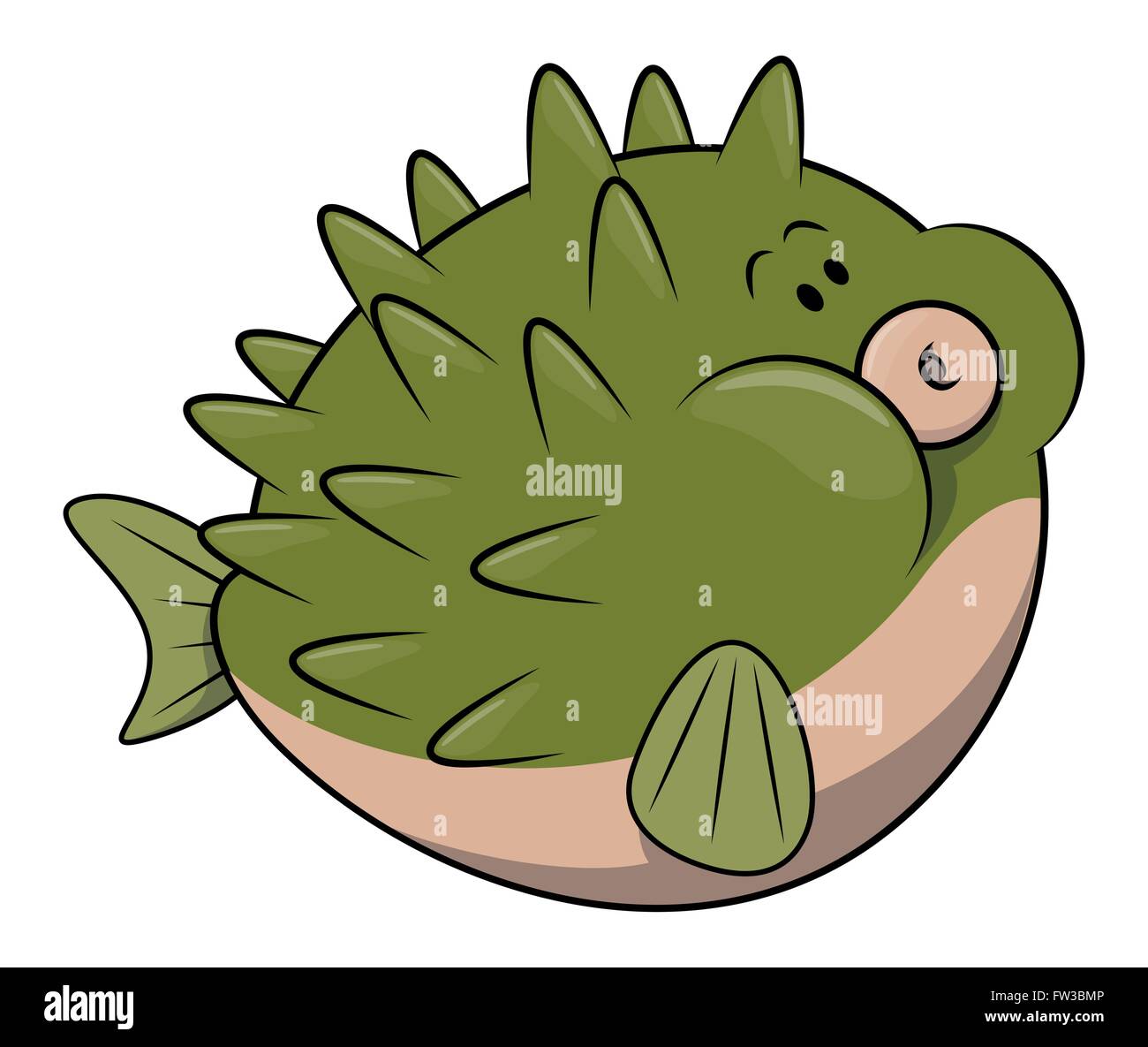 Puffer fish cartoon illustration Stock Vector Image & Art - Alamy