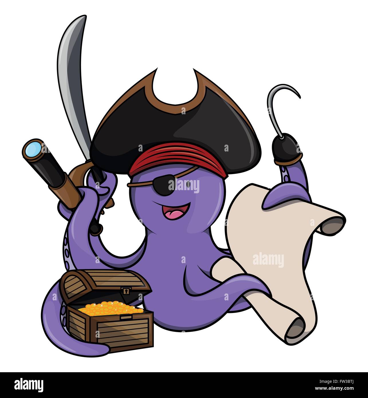Octopus pirate Stock Vector Images - Alamy