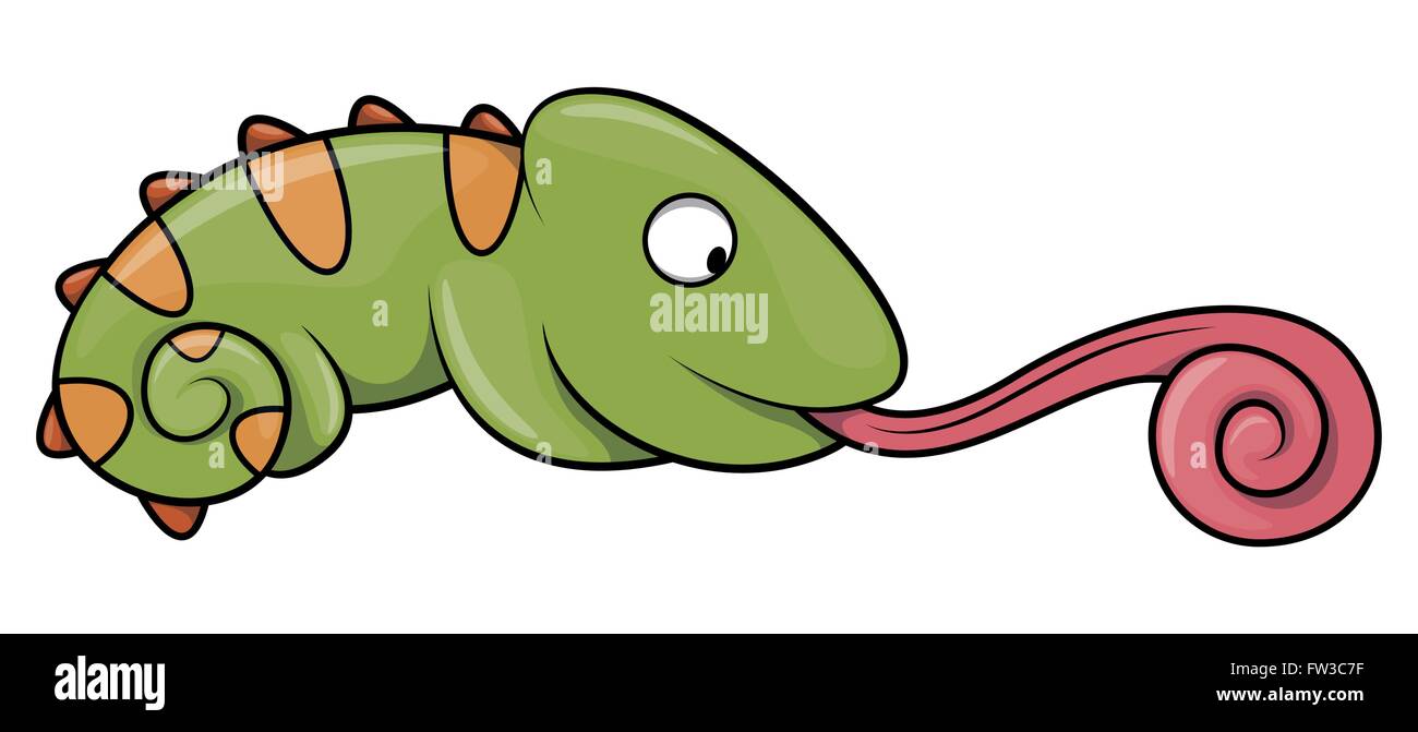Cute funny baby chameleon Stock Vector Images - Alamy