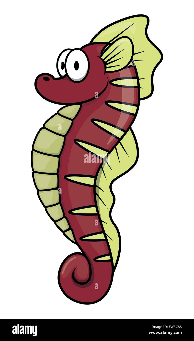 Seahorse cartoon illustration Stock Vector Image & Art - Alamy