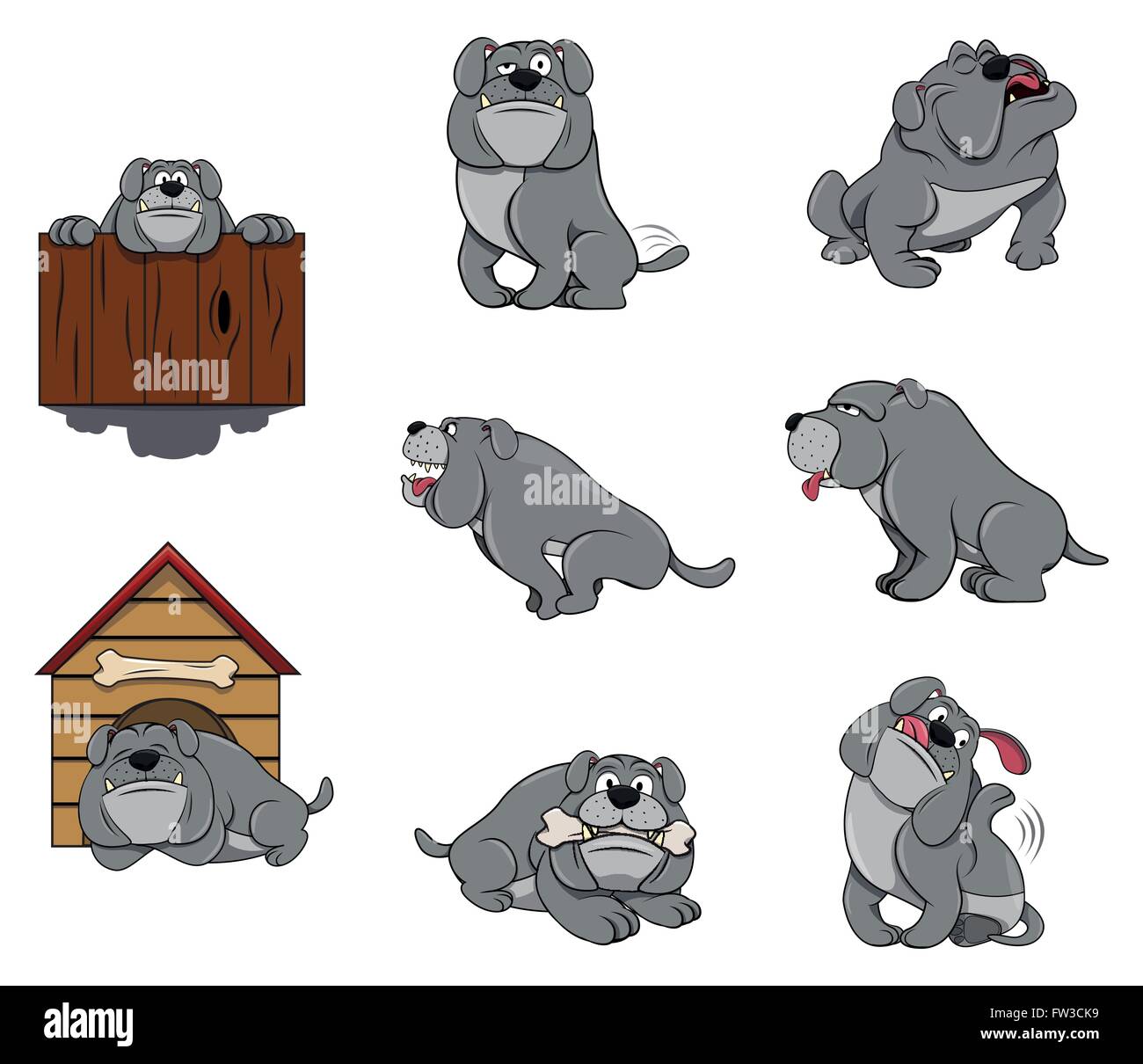 Bulldog Character set collection Stock Vector Image & Art - Alamy