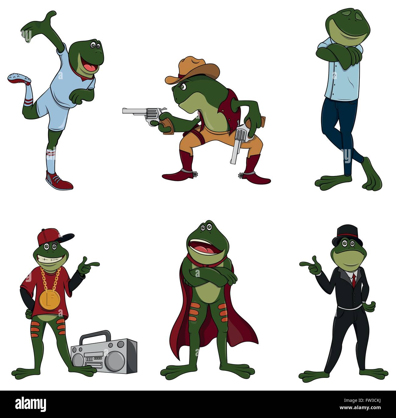 Frog character set collection Stock Vector Image & Art - Alamy