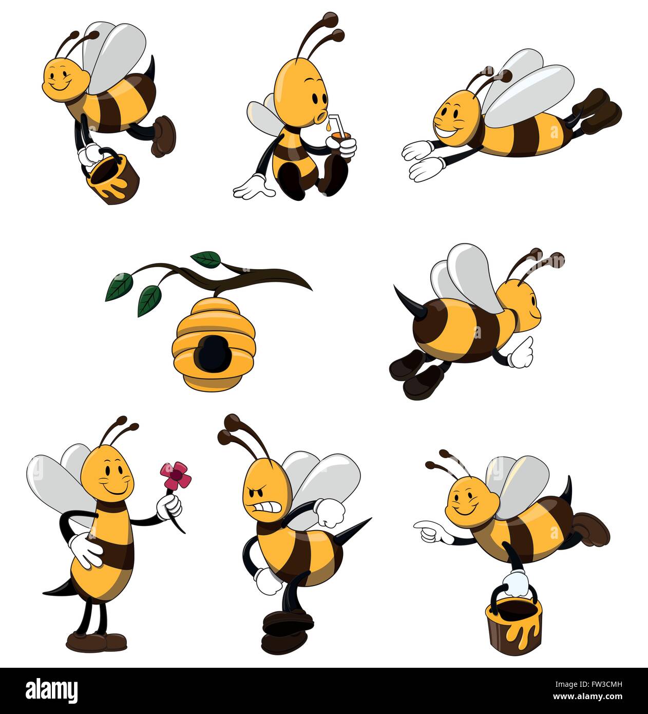 Happy smiling wasp Stock Vector Images - Alamy