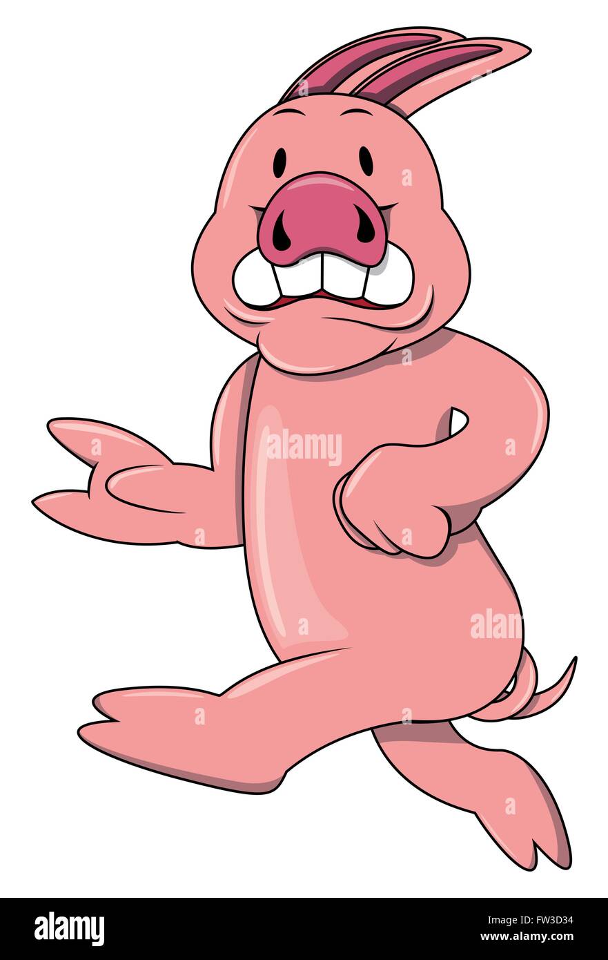 cartoon running pig on white Stock Vector Image & Art - Alamy