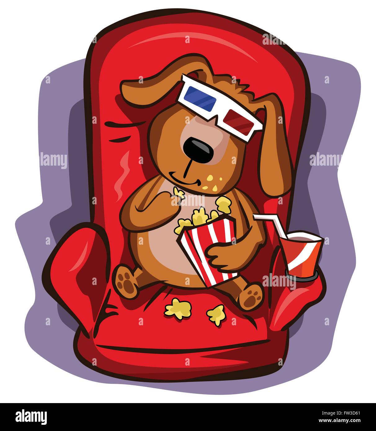 Kids dog watching tv Stock Vector Images - Alamy