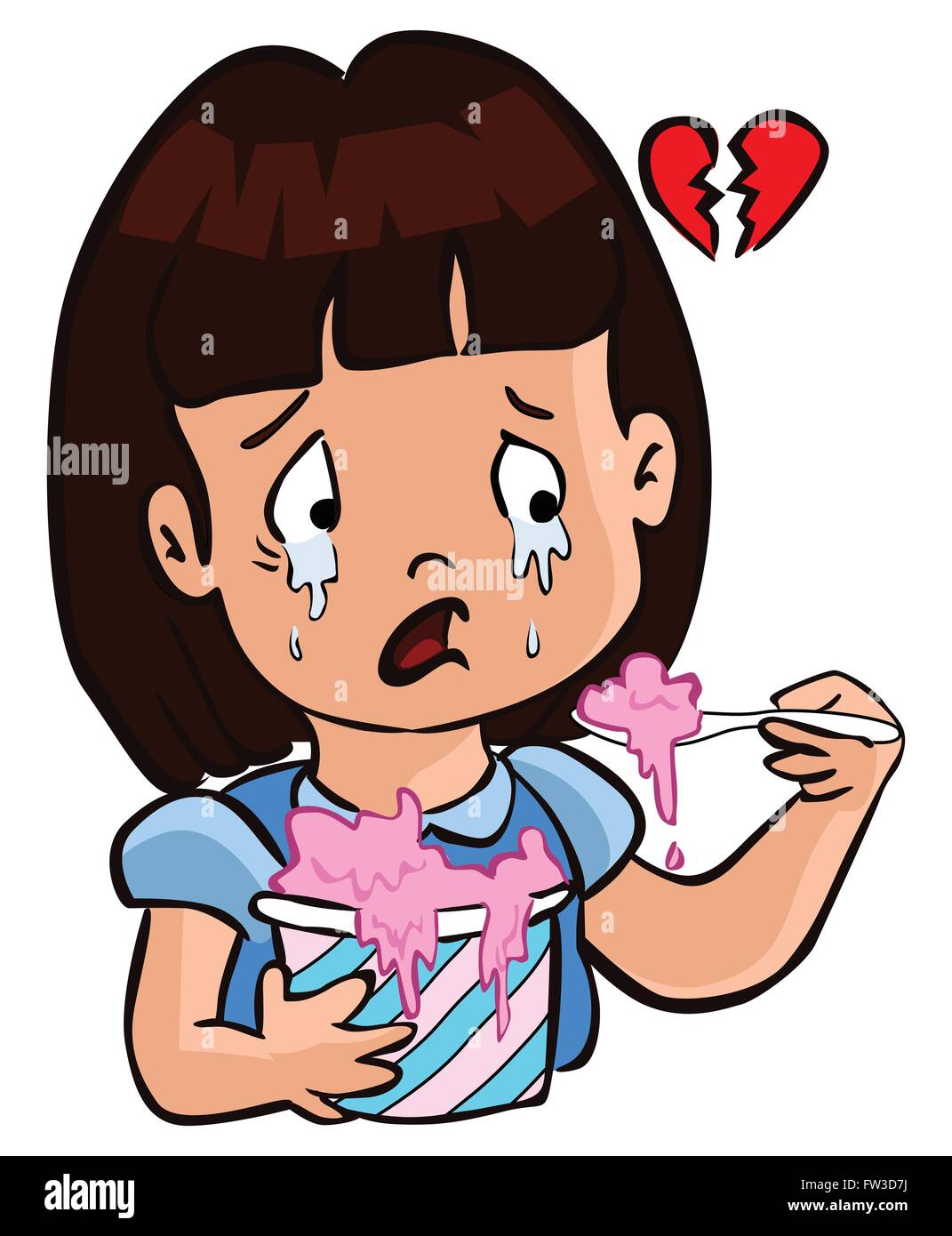 Sad Woman Eating Ice Cream