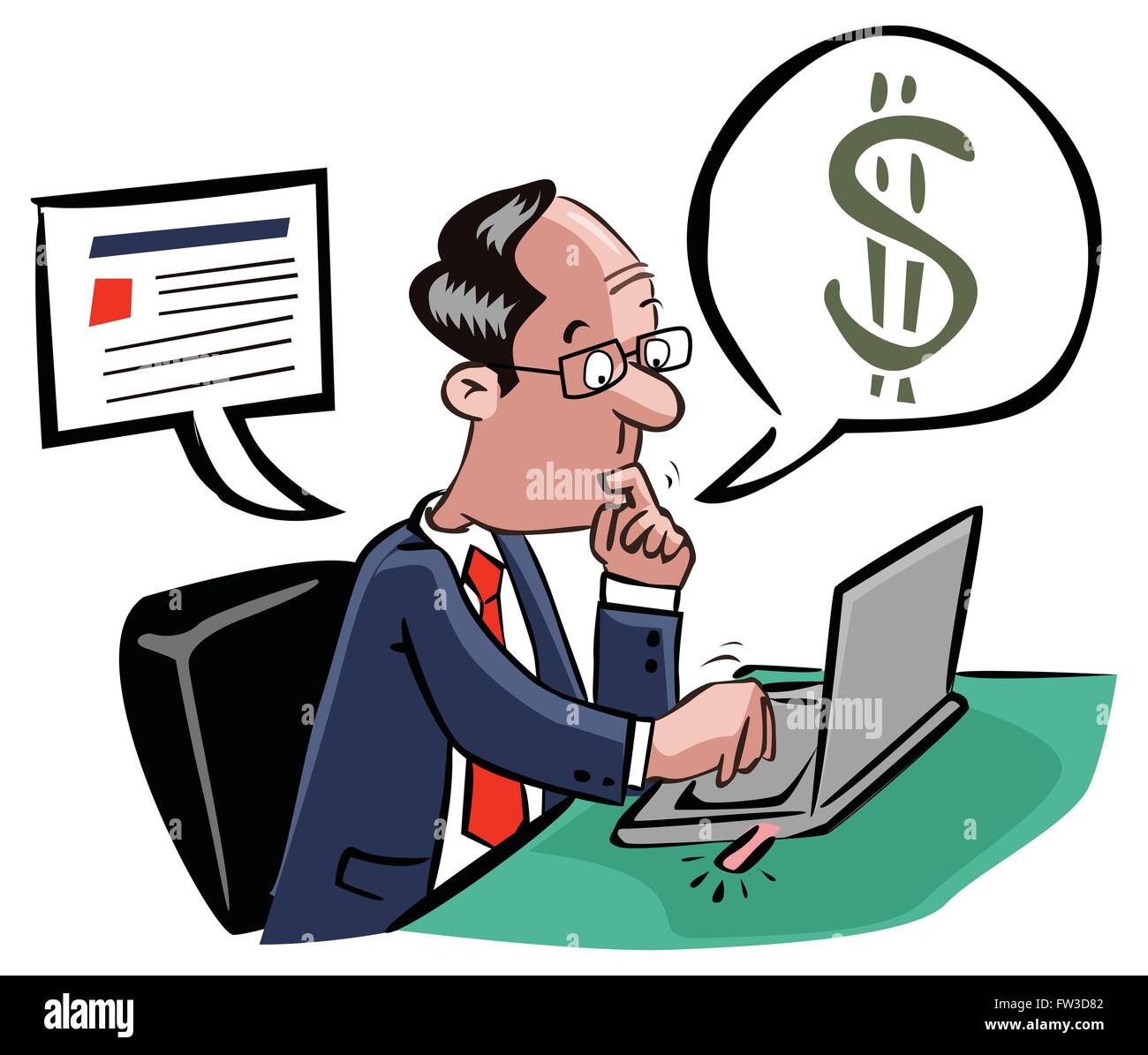 Business man online transaction Stock Vector Image & Art - Alamy