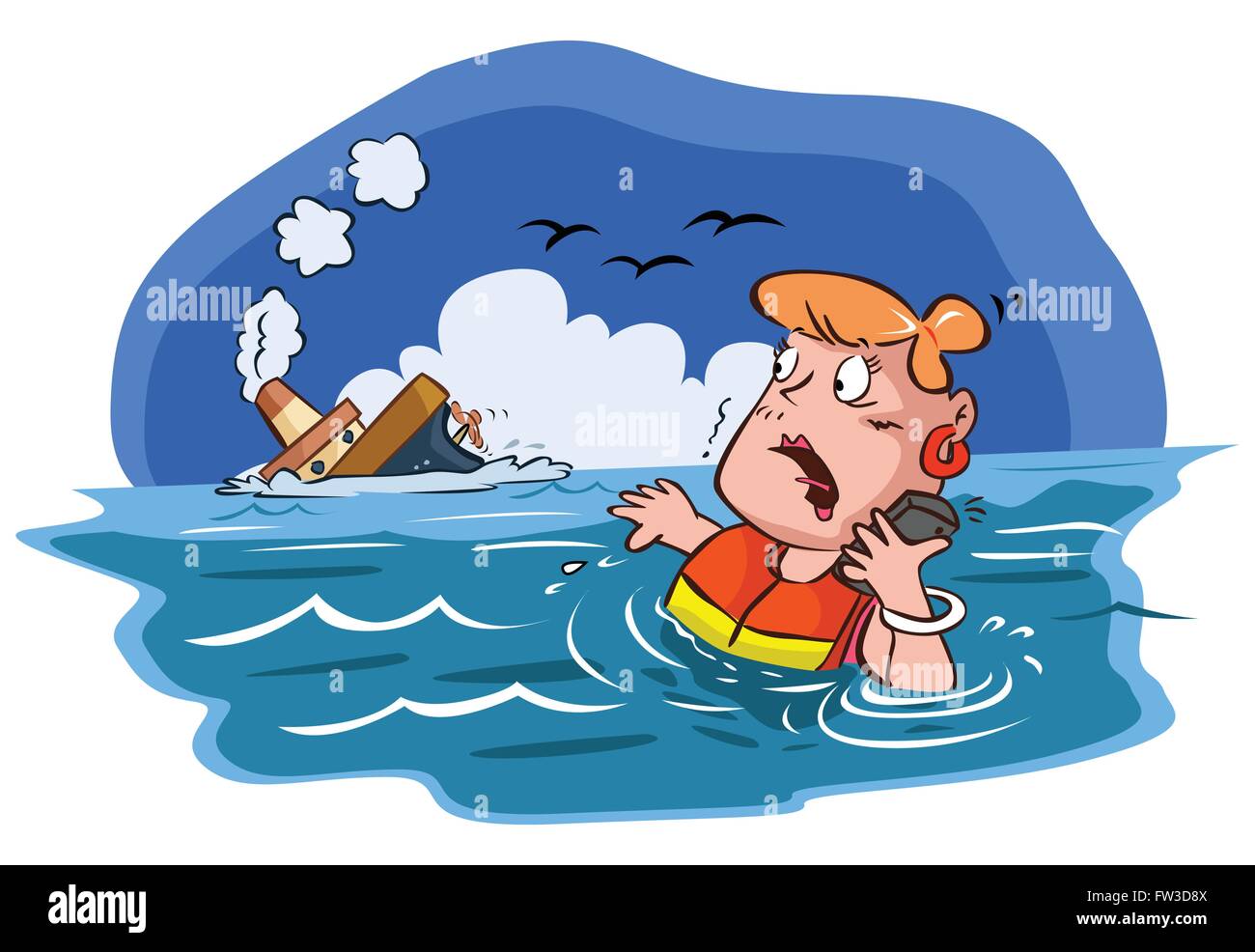 Woman Storm Sea Stock Vector Images - Alamy