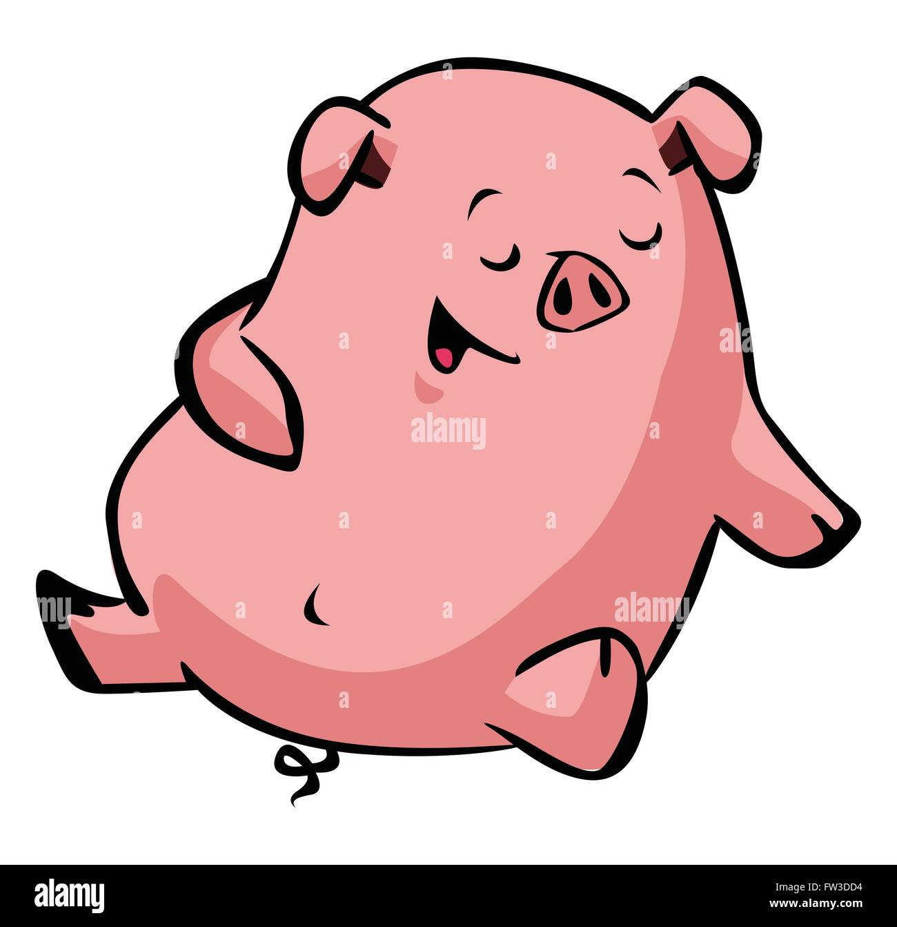 Sleepy happy pig Stock Vector Image & Art - Alamy