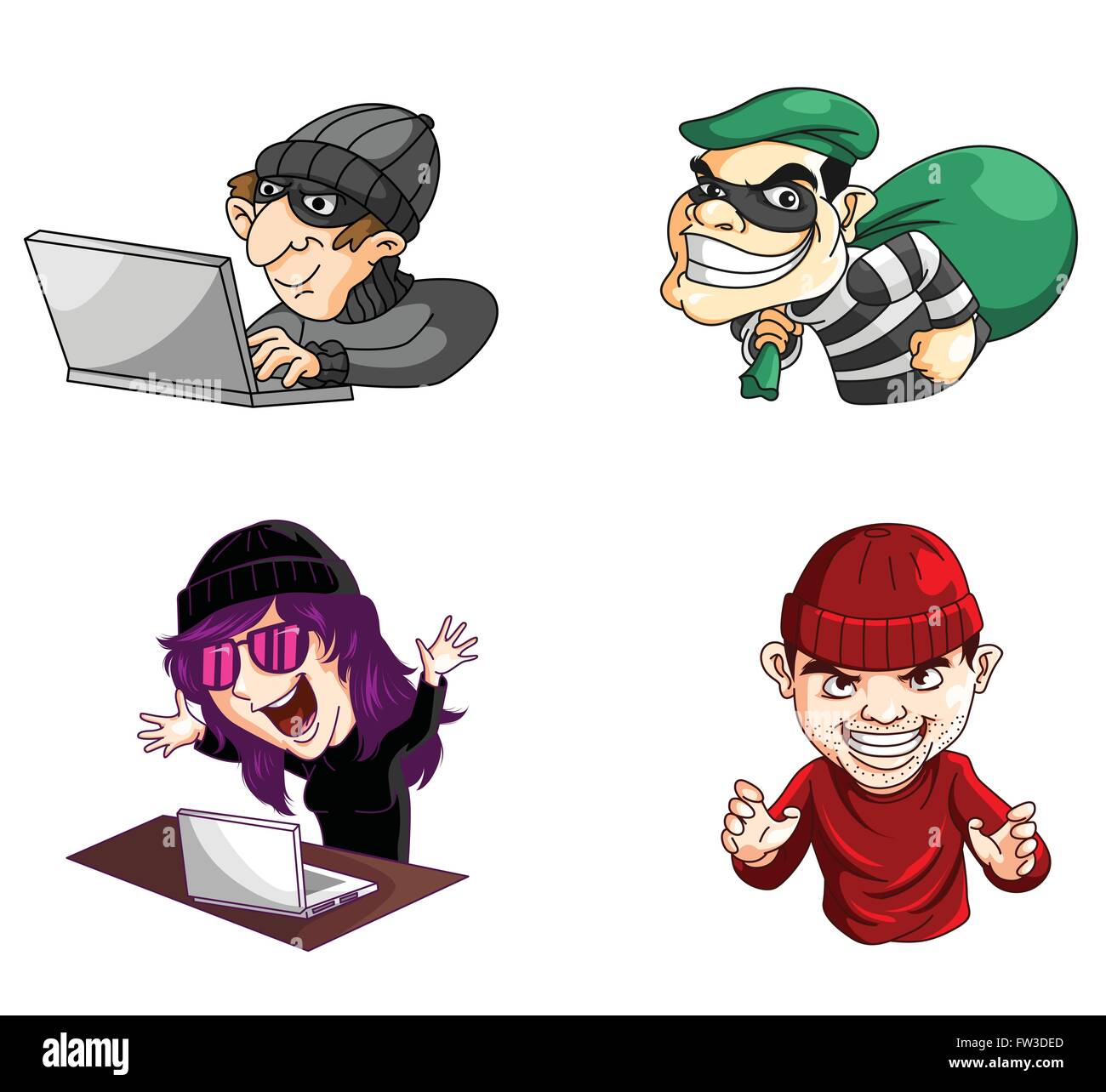 Thief Illustration Collection Stock Vector Image & Art - Alamy