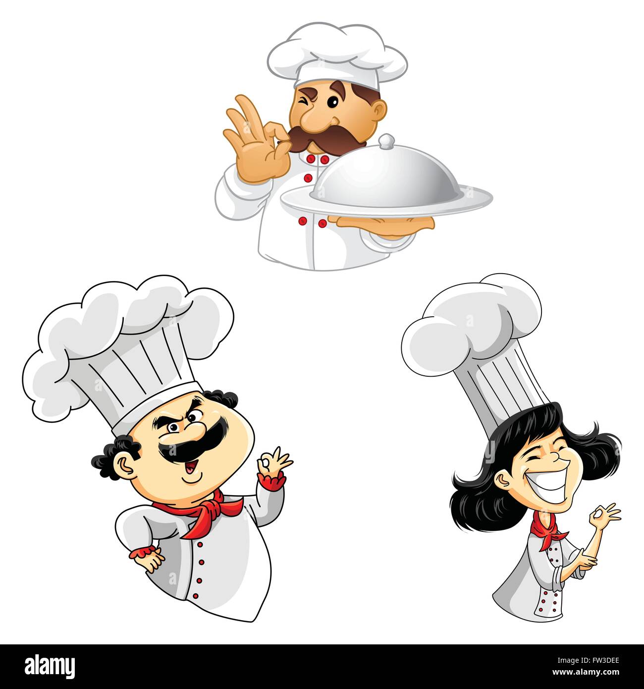 Chef Man and Woman Illustration Stock Vector Image & Art - Alamy