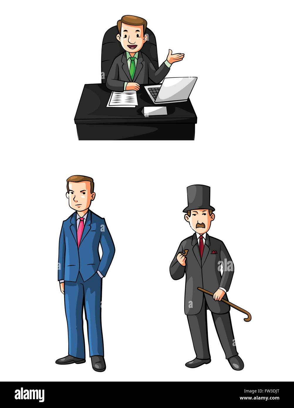 Happy young salesman standing Stock Vector Images - Alamy