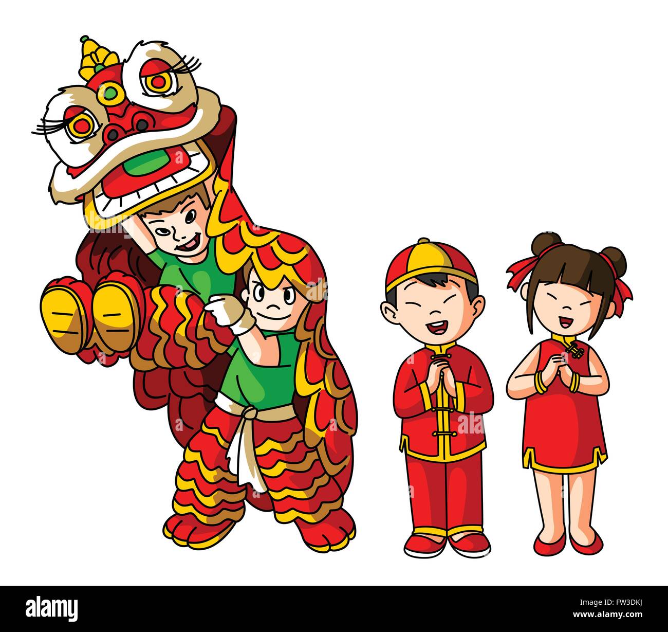 Chinese lion dance celebrate Stock Vector Images - Alamy