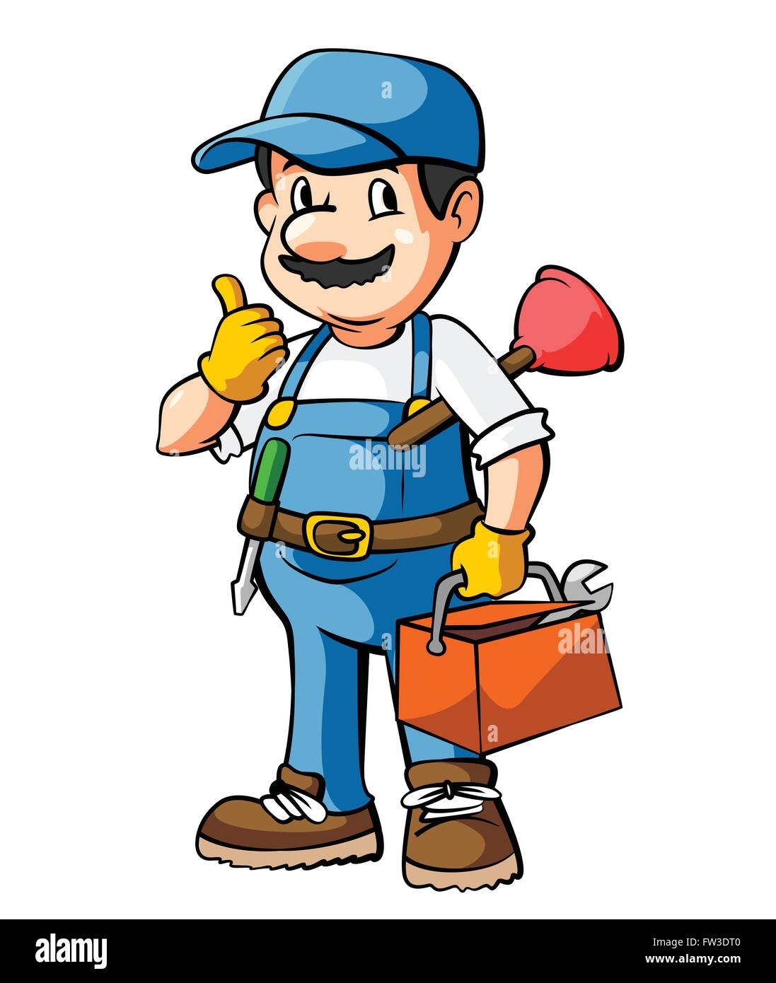 Plumber Cartoon Illustration Stock Vector Image & Art - Alamy
