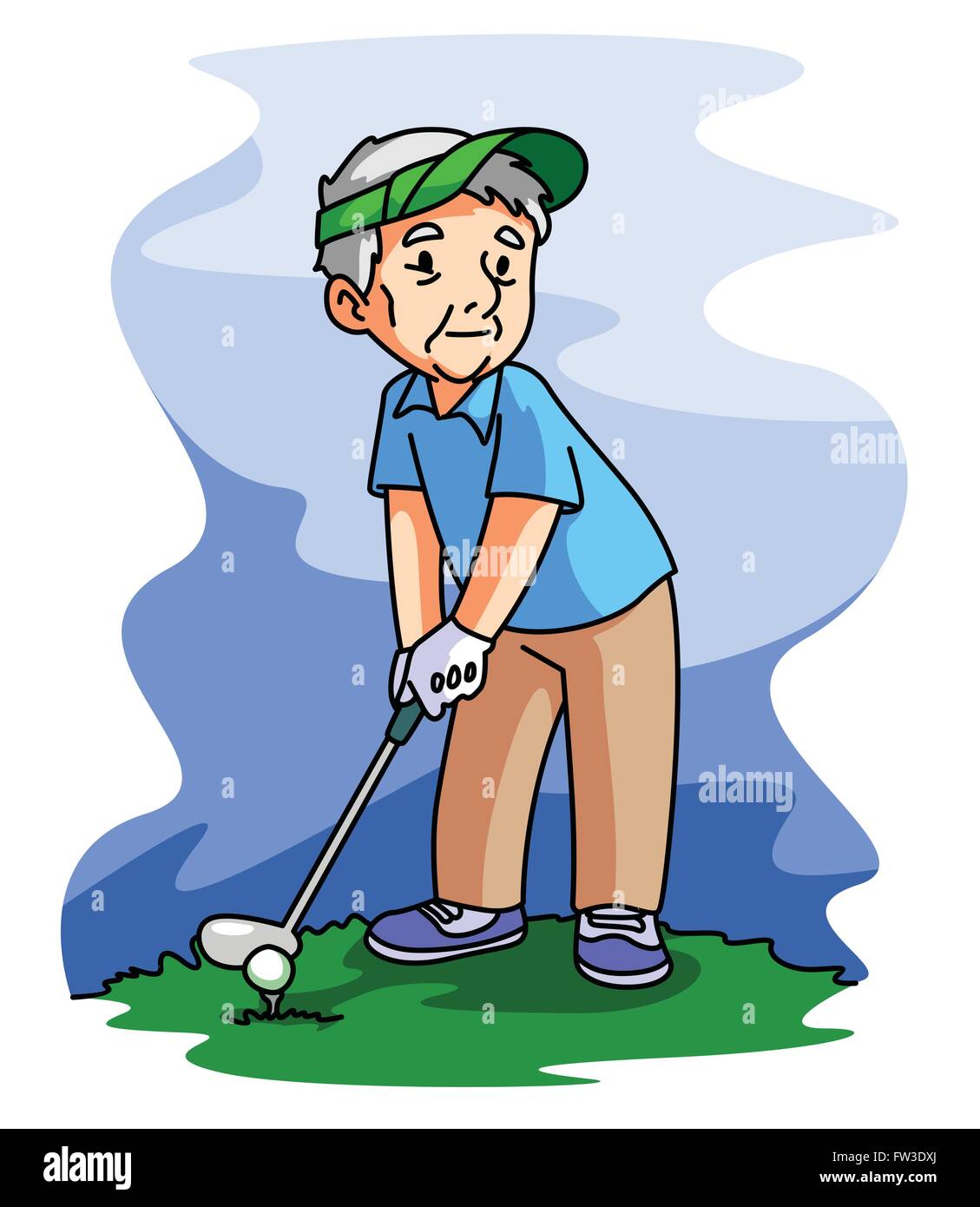 Vector illustration senior golfer hi-res stock photography and images ...