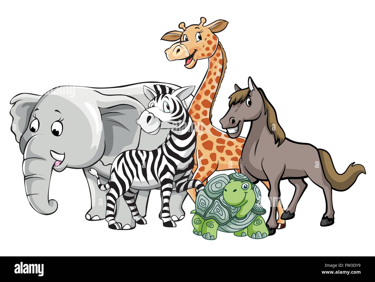 Funny Animal Cartoon Collection Stock Vector Image & Art - Alamy