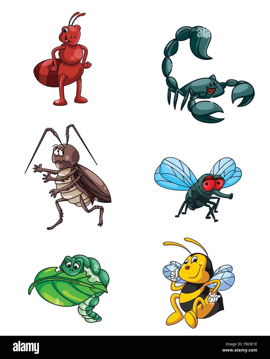Funny Insect Cartoon Collection Stock Vector Image & Art - Alamy