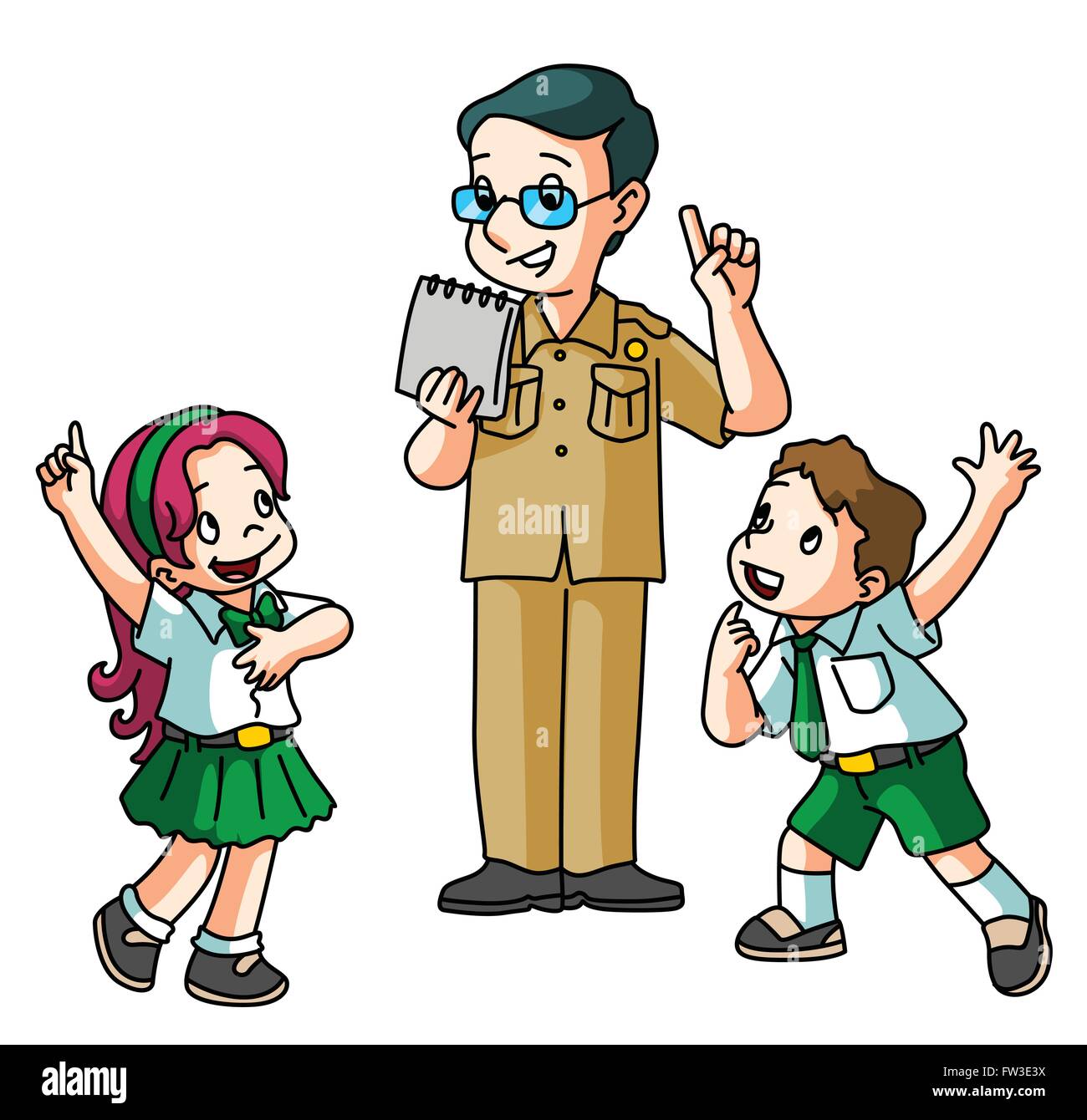 students asking teacher isolated on white Stock Vector Image & Art - Alamy