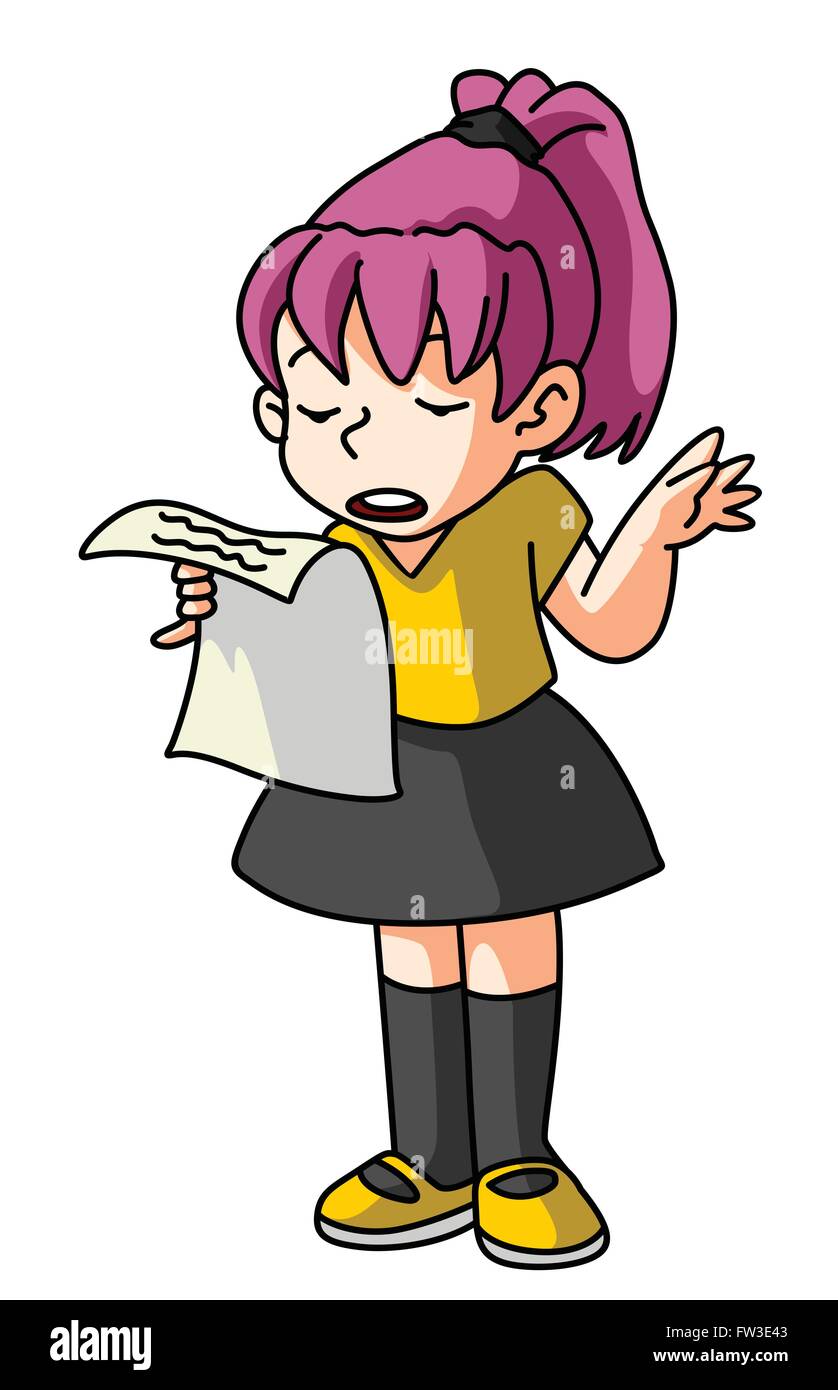 girl poetry reading Stock Vector Image & Art - Alamy