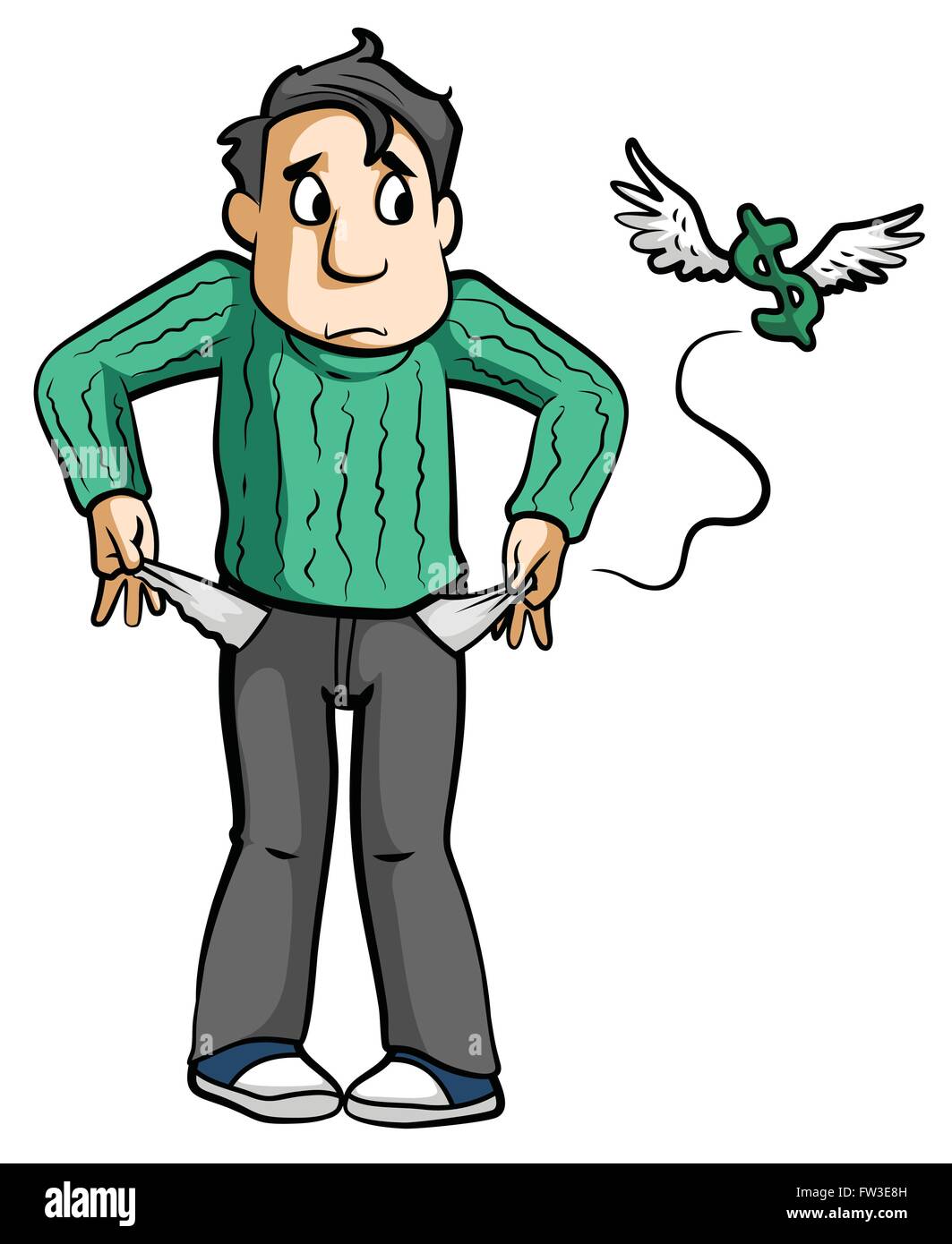 Man stressed lost money Stock Vector Image & Art - Alamy