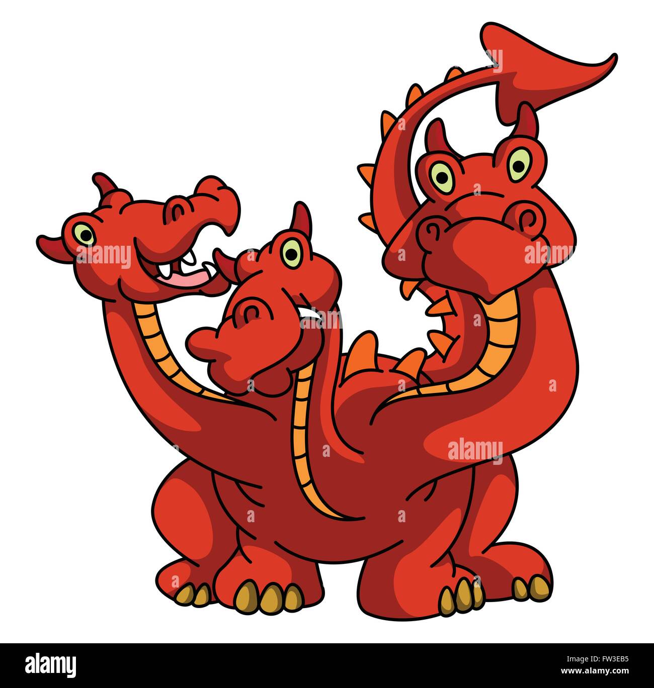 Drago With Three head Stock Vector Image & Art - Alamy
