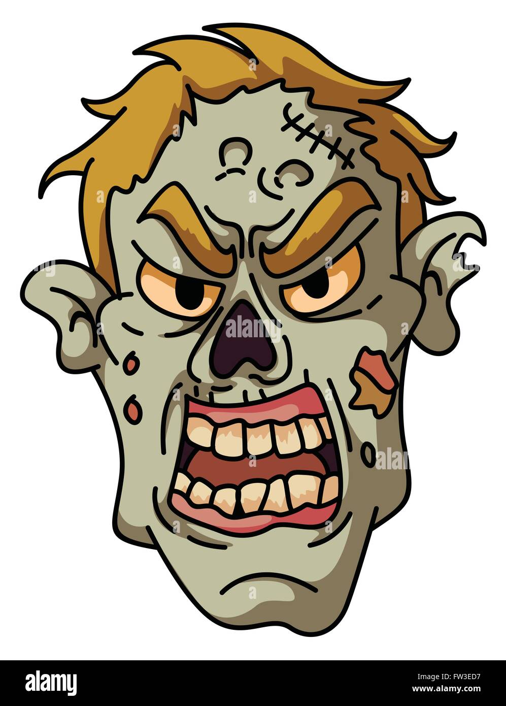 Scary Zombie Head Stock Vector Image & Art - Alamy