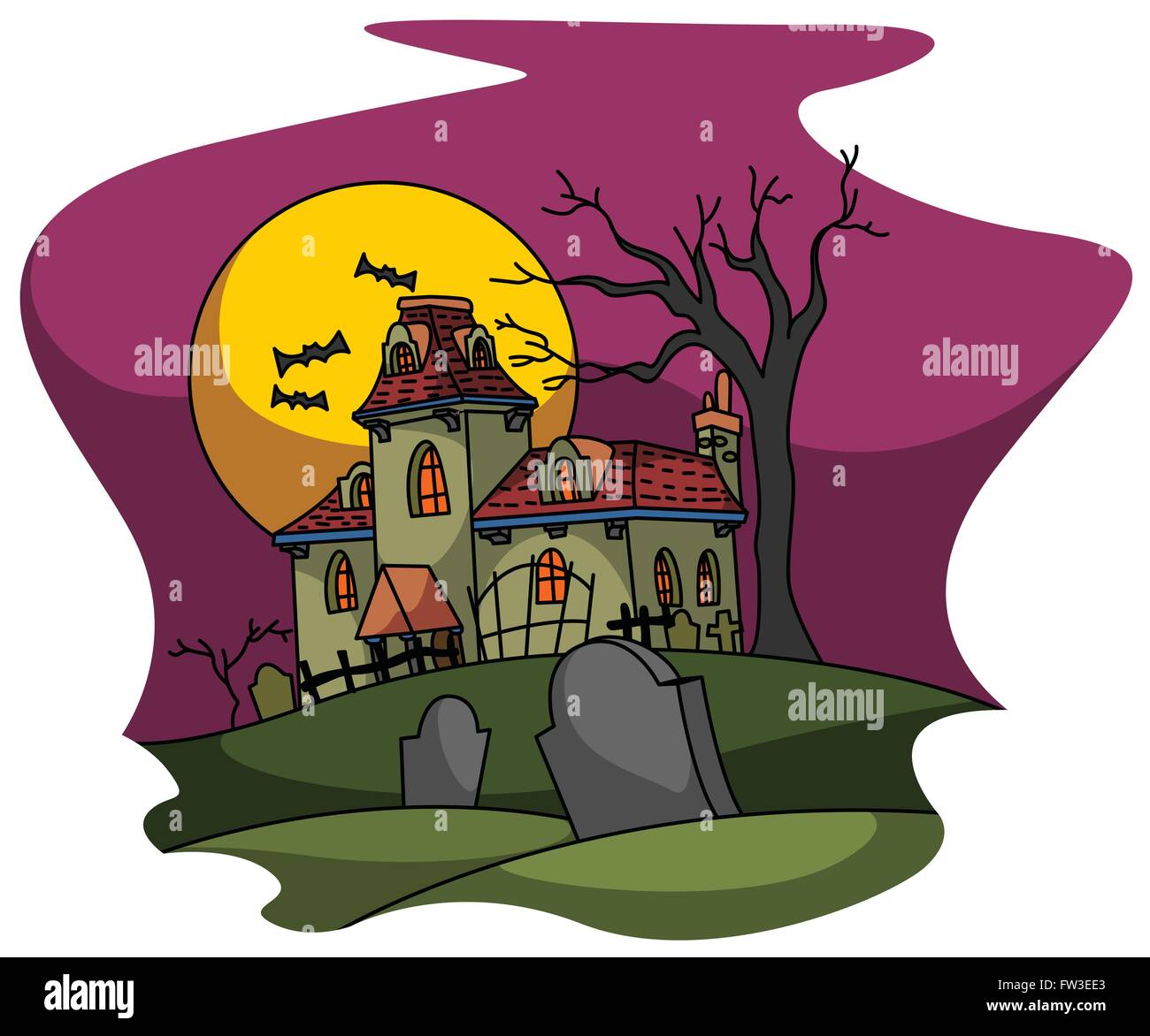 Halloween Castle illustration Stock Vector Image & Art - Alamy