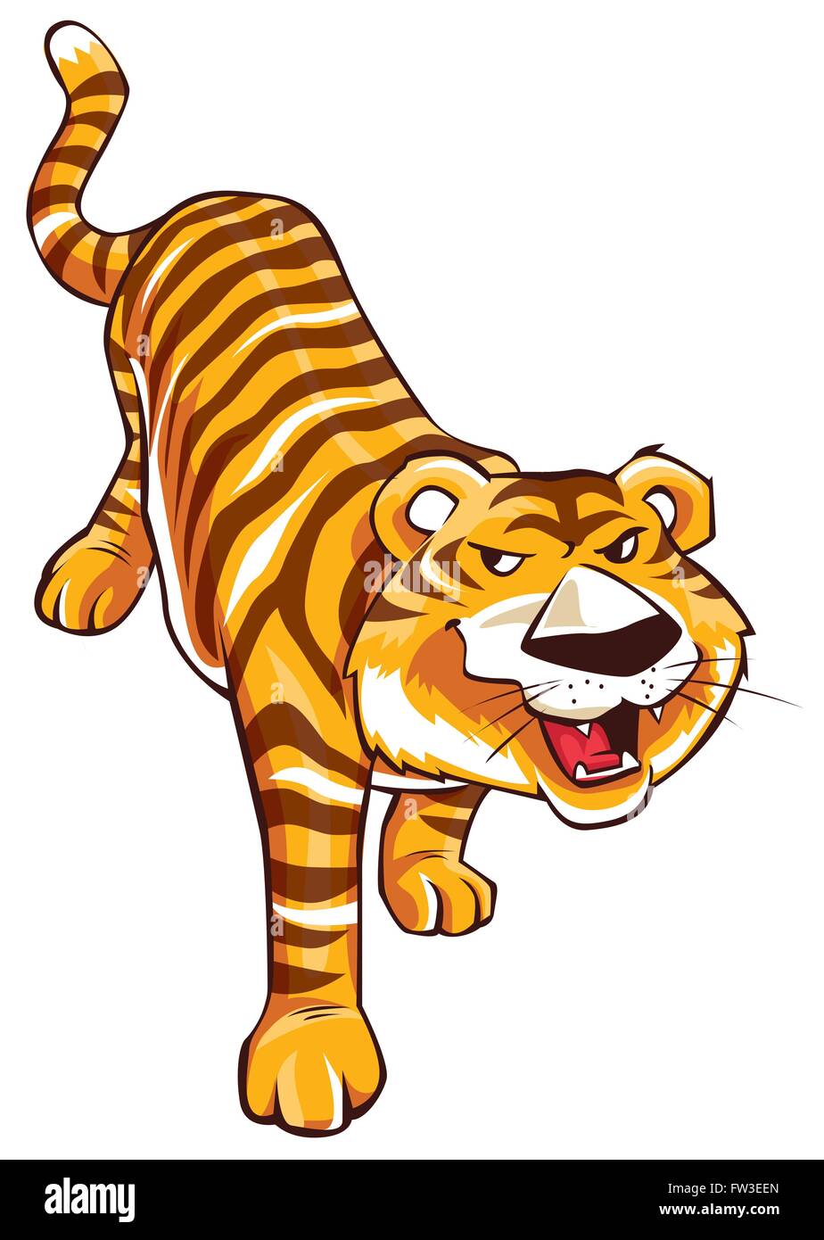 Vector cartoon illustration tiger hi-res stock photography and images ...