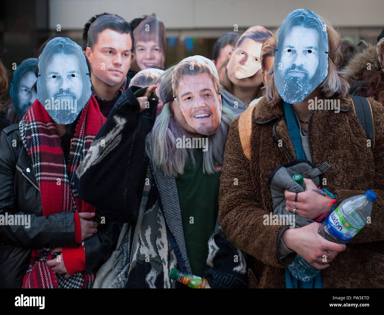 Fans wearing Leonardo DiCaprio masks celebrated the star's Oscar win by ...