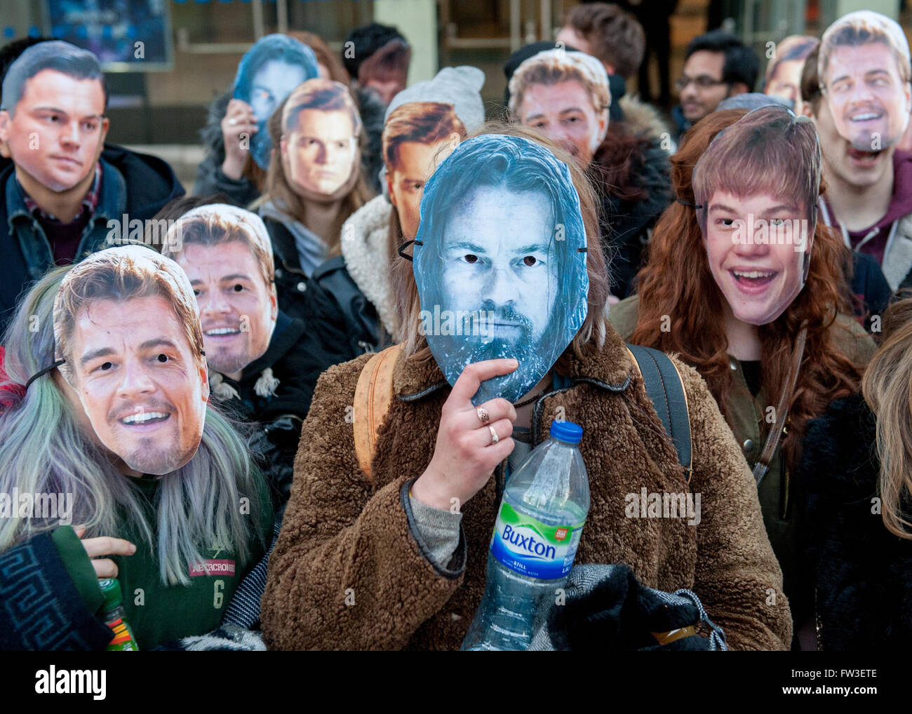 Fans wearing Leonardo DiCaprio masks celebrated the star's Oscar win by ...