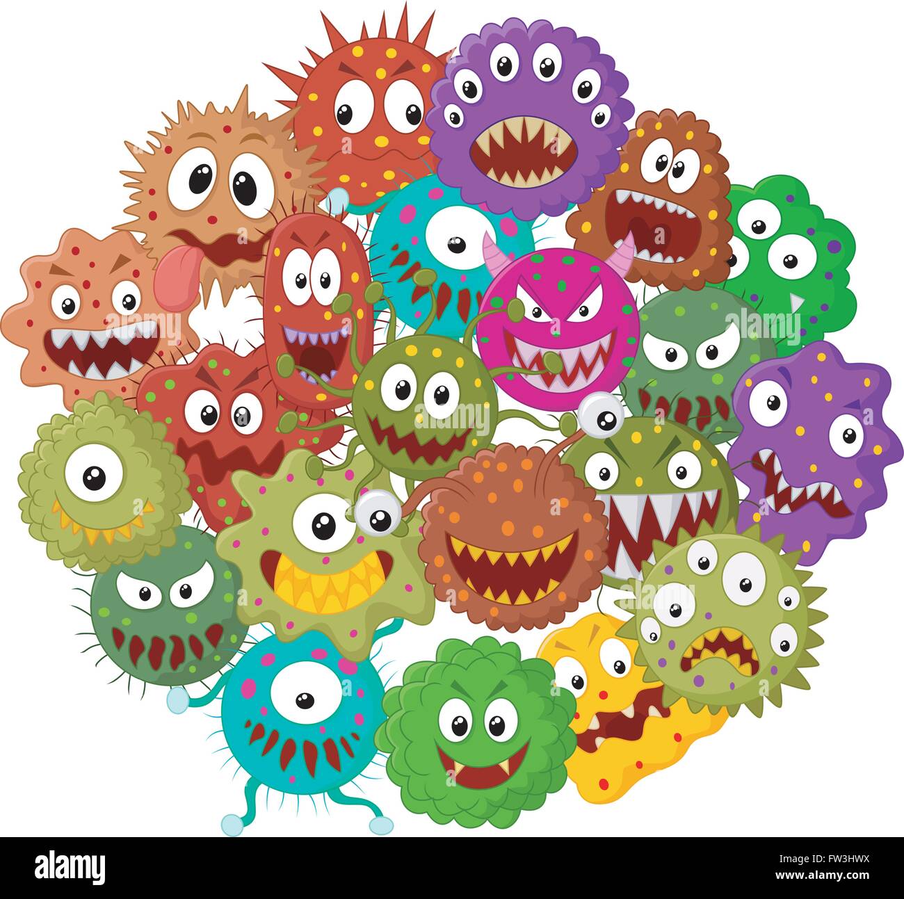 Cartoon bacteria collection set Stock Vector Image & Art - Alamy