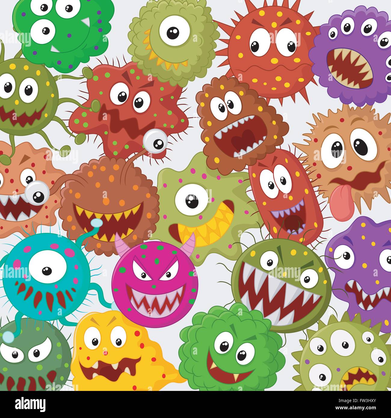 Cartoon bacteria collection set Stock Vector Image & Art - Alamy