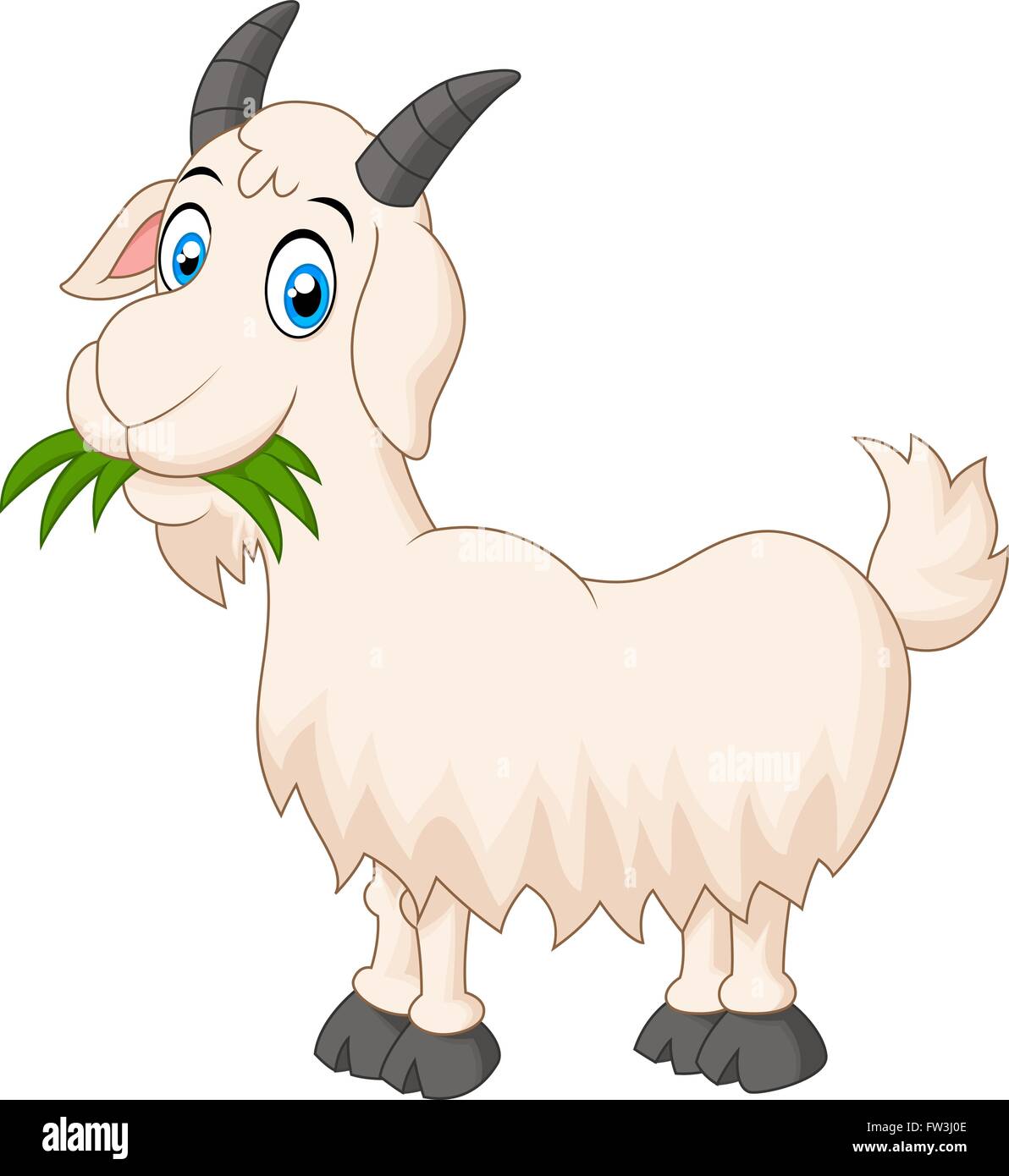 Cartoon goat eating grass Stock Vector Image & Art - Alamy
