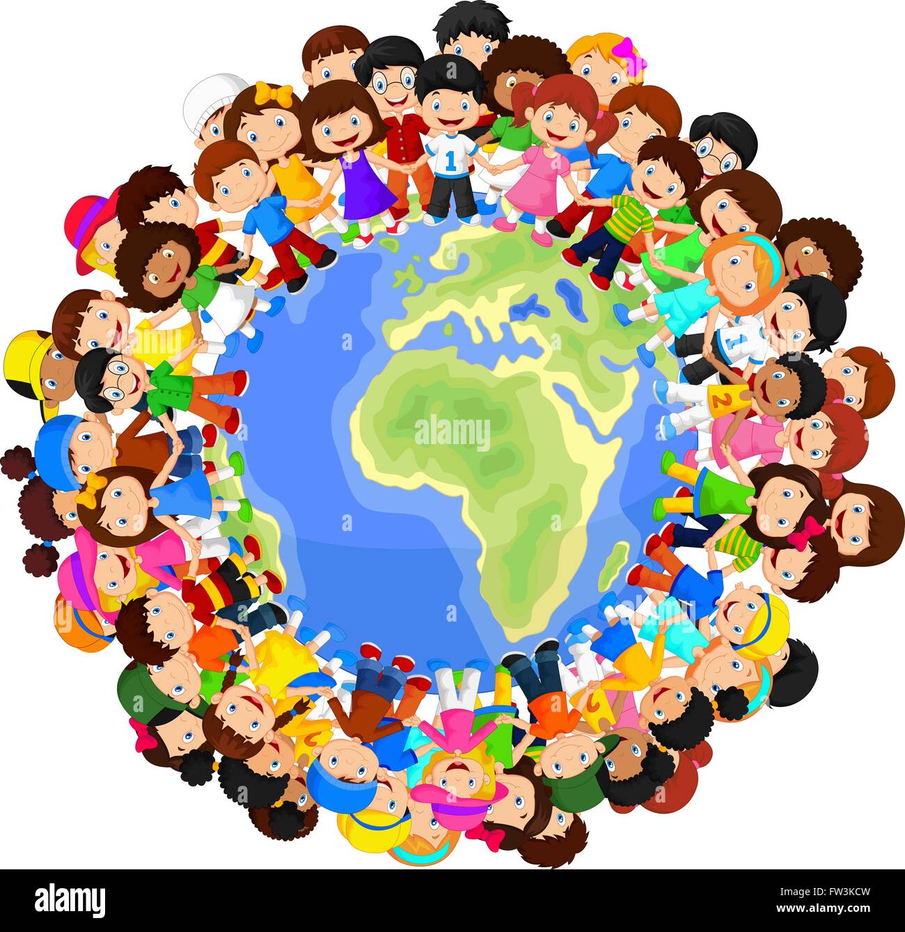 Multicultural children on planet earth Stock Vector Image & Art - Alamy