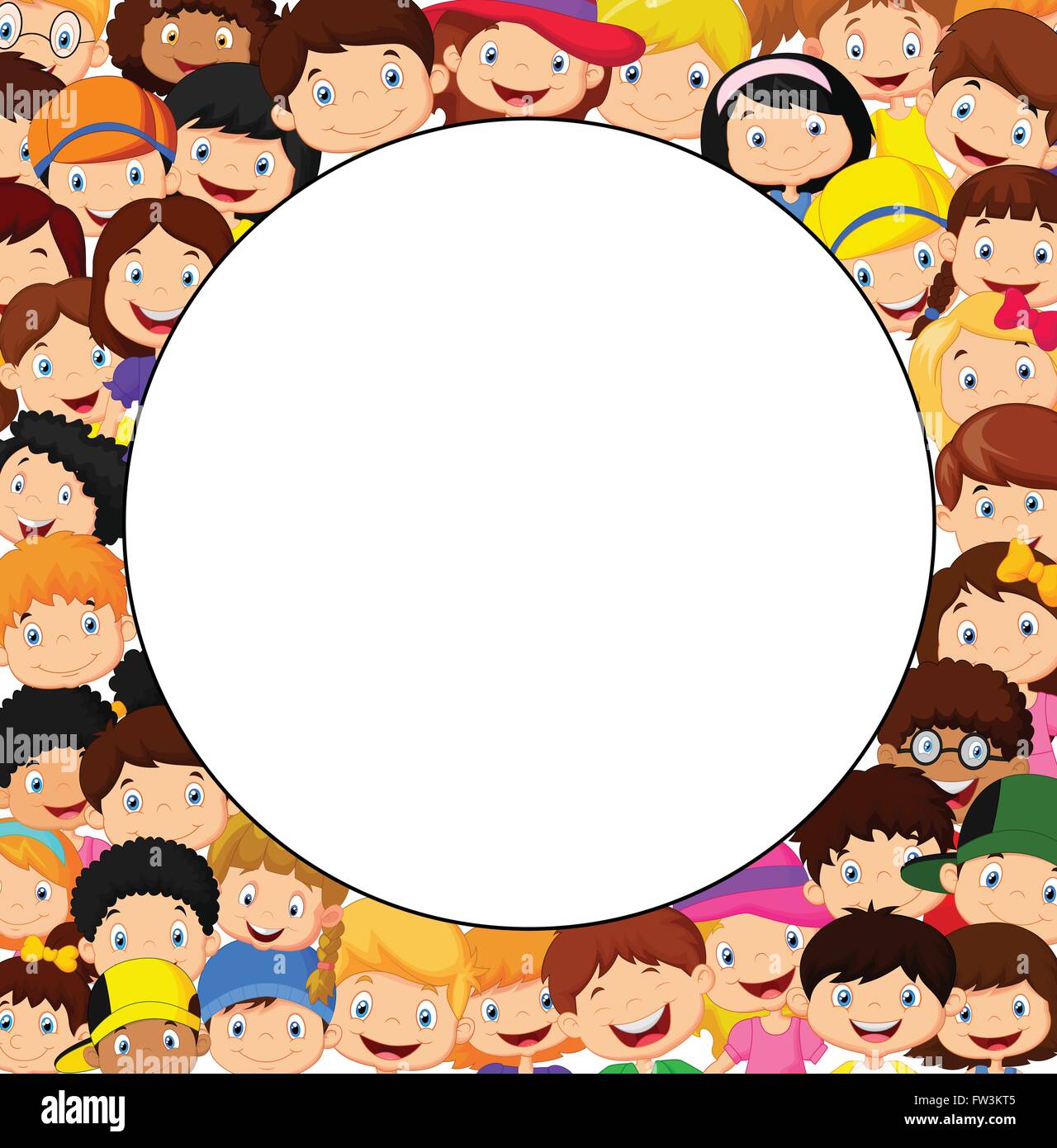Crowd of children with blank space Stock Vector Image & Art - Alamy