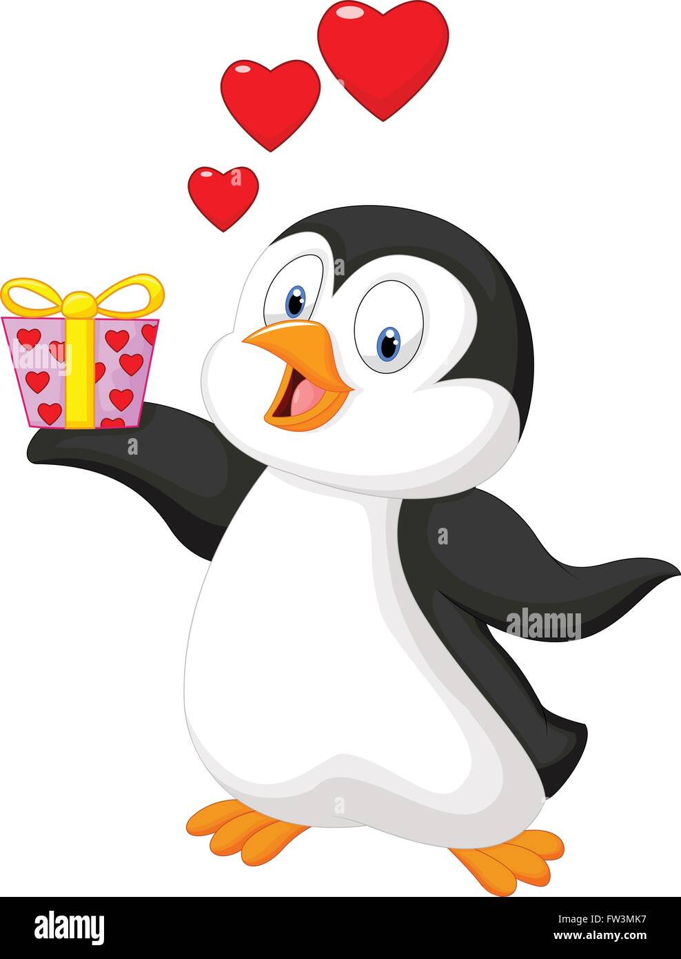 Cute penguin holding present Stock Vector Image & Art - Alamy