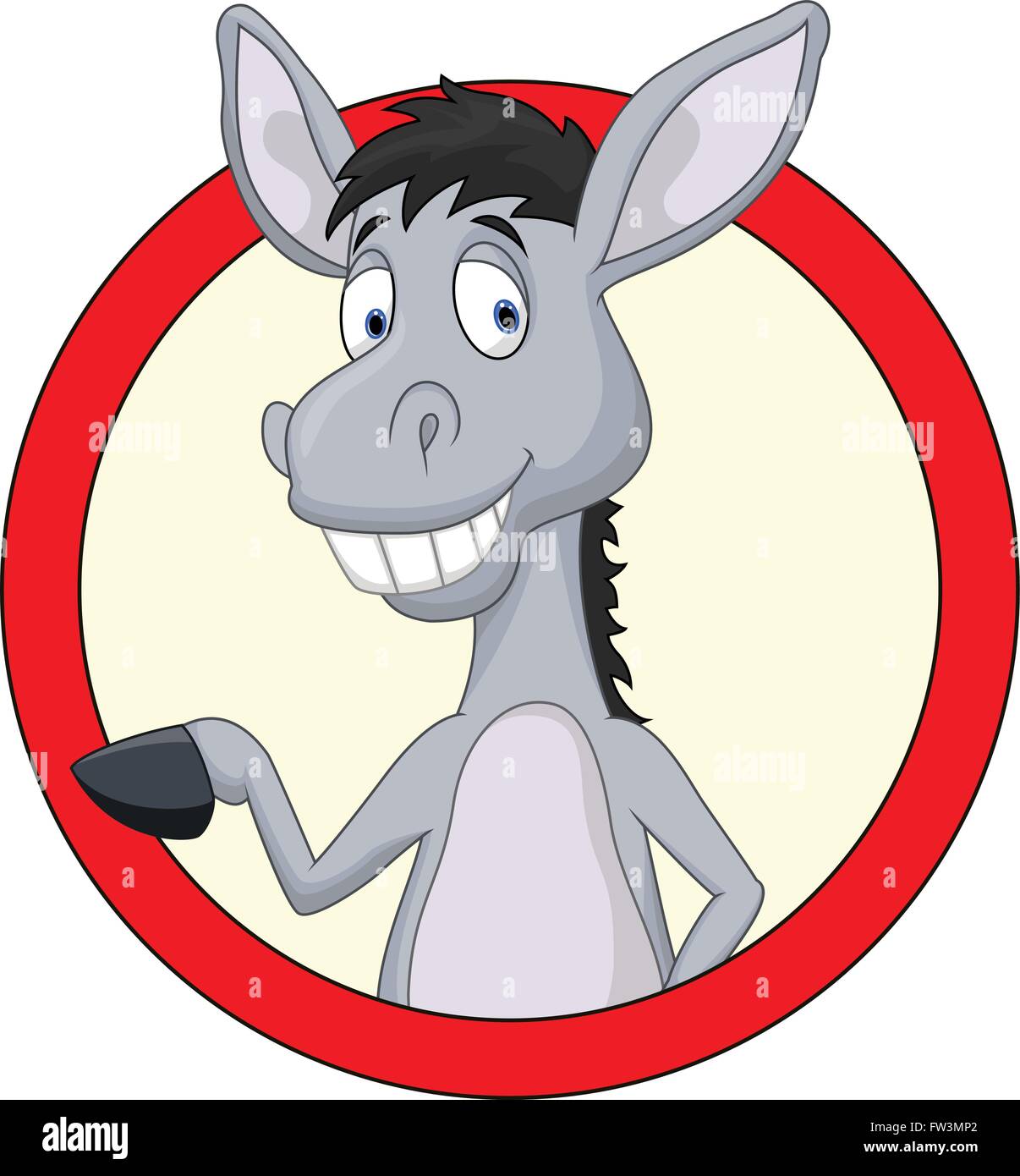 Cute donkey cartoon waving hand Stock Vector Image & Art - Alamy