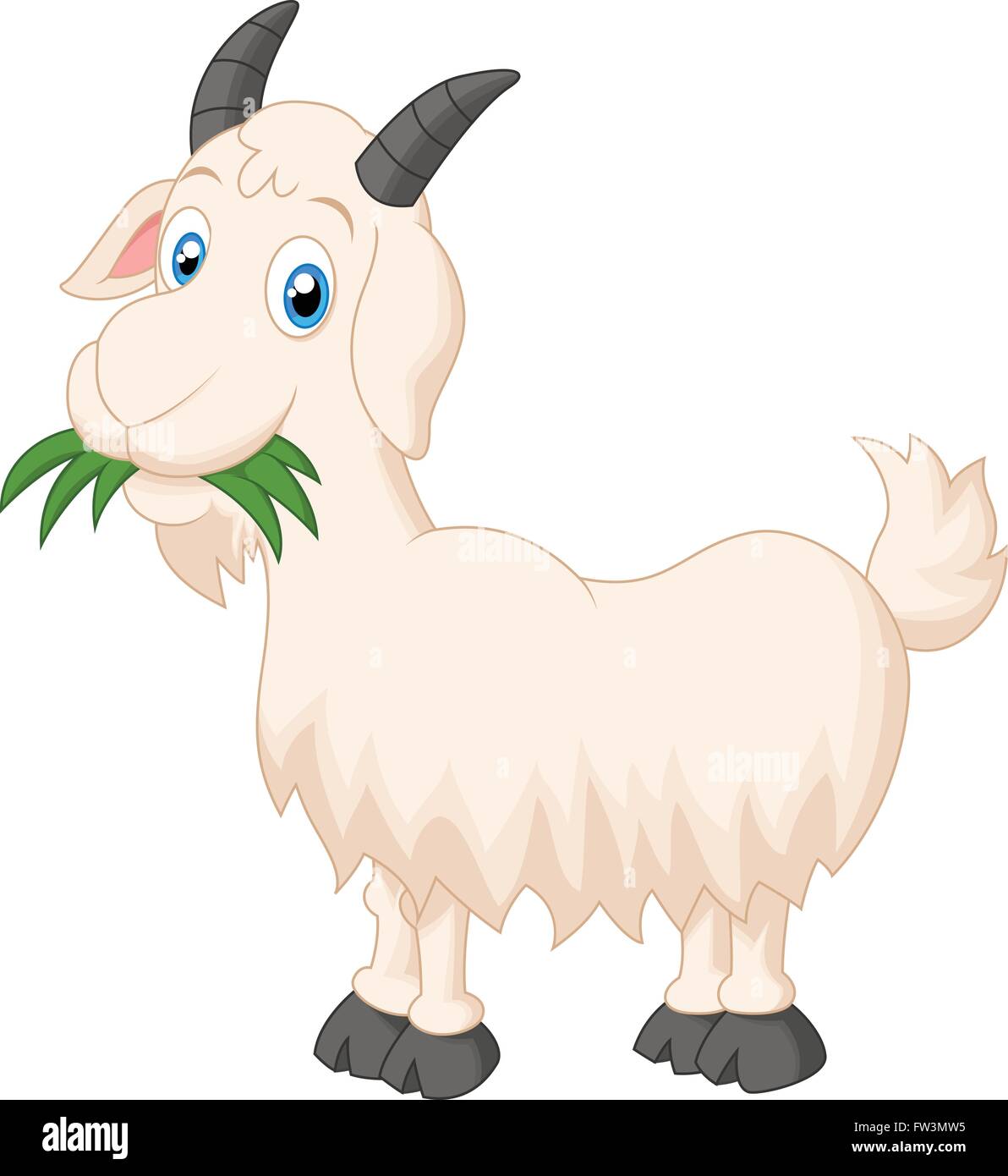 Cartoon goat eating grass Stock Vector Image & Art - Alamy