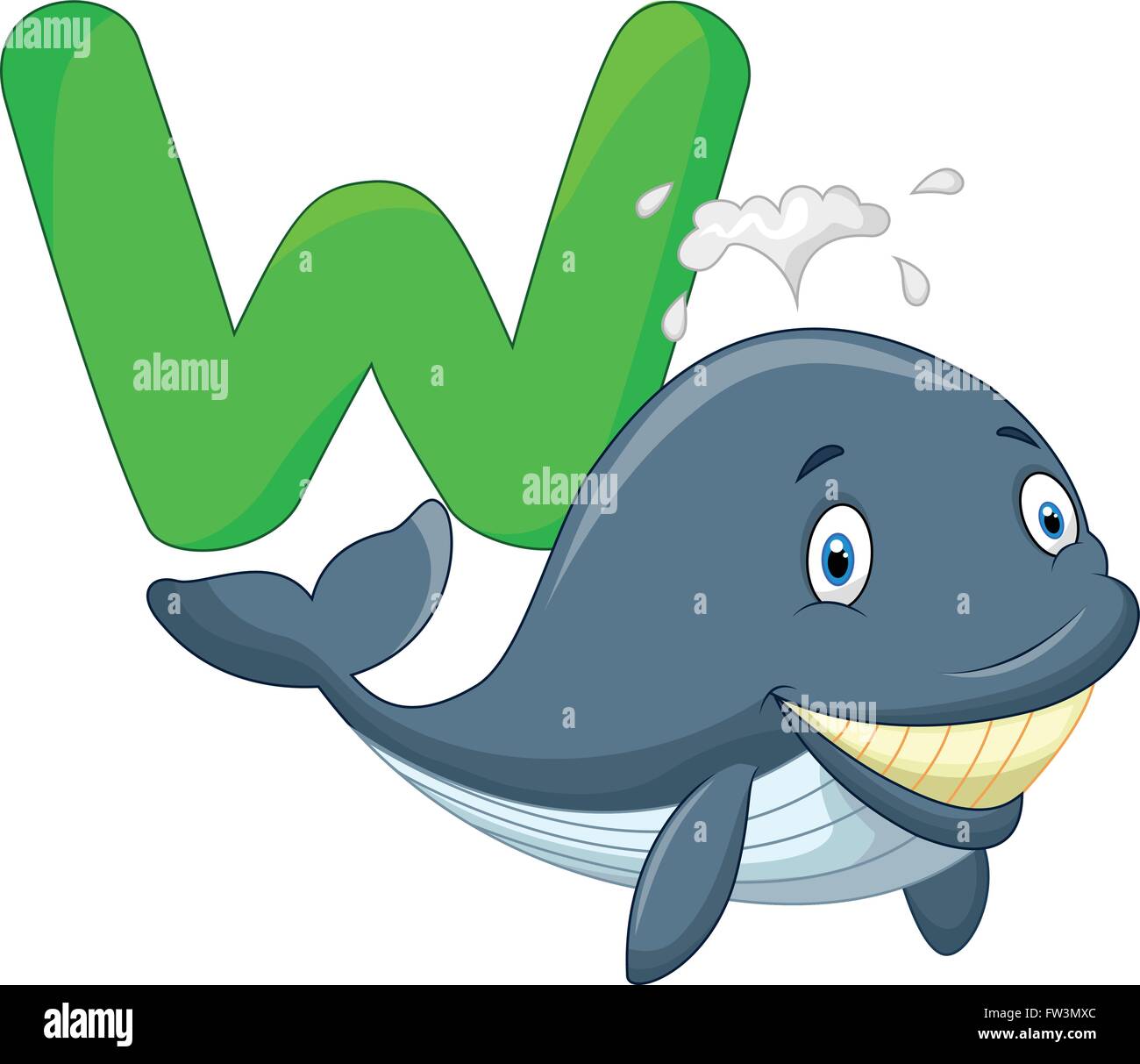 Cute cartoon whale with alphabet Stock Vector Image & Art - Alamy
