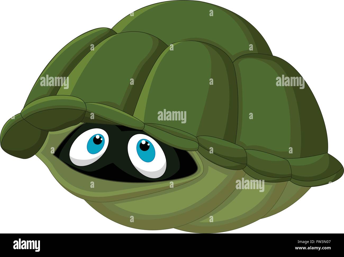 Cartoon turtle hides in its shell Stock Vector Image & Art - Alamy
