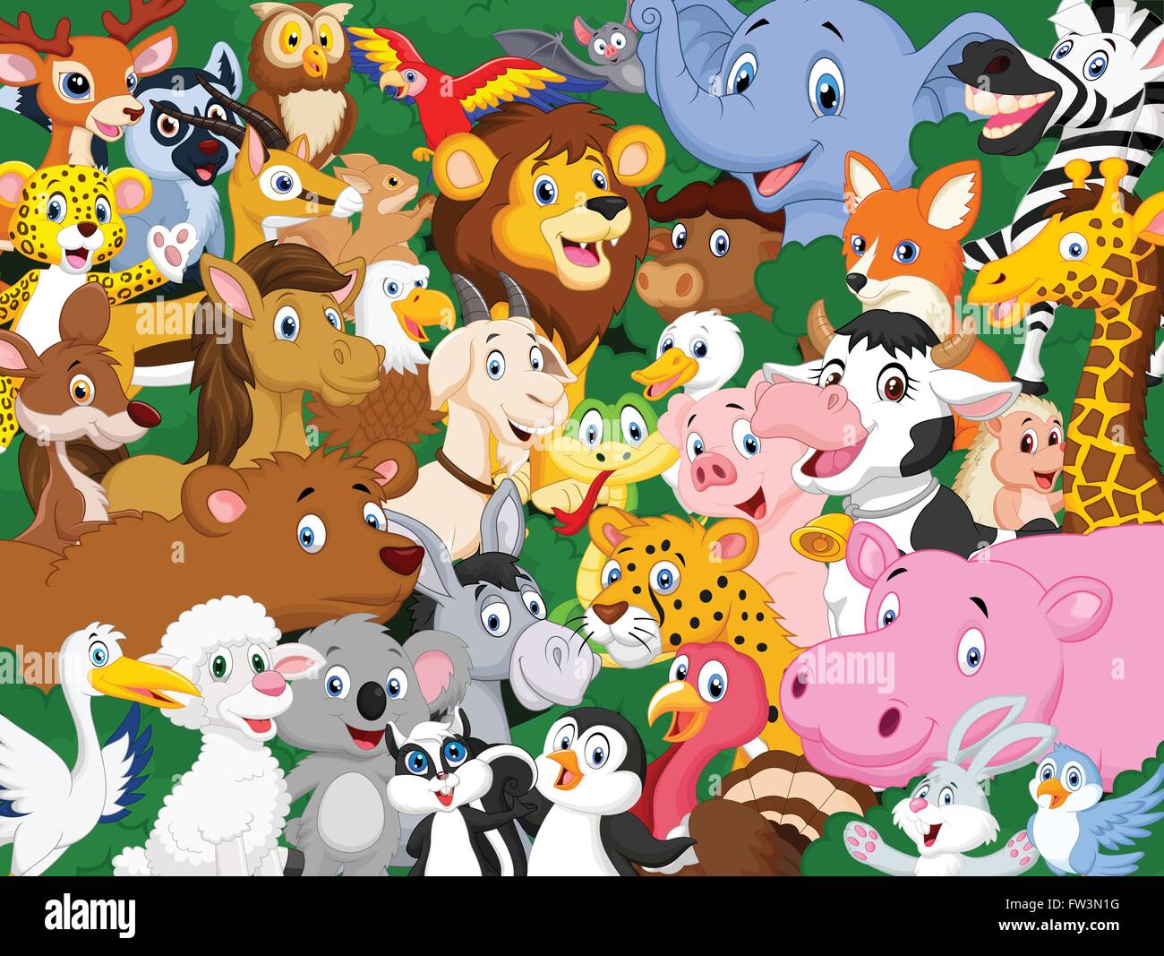 Cartoon animal background Stock Vector Image & Art - Alamy