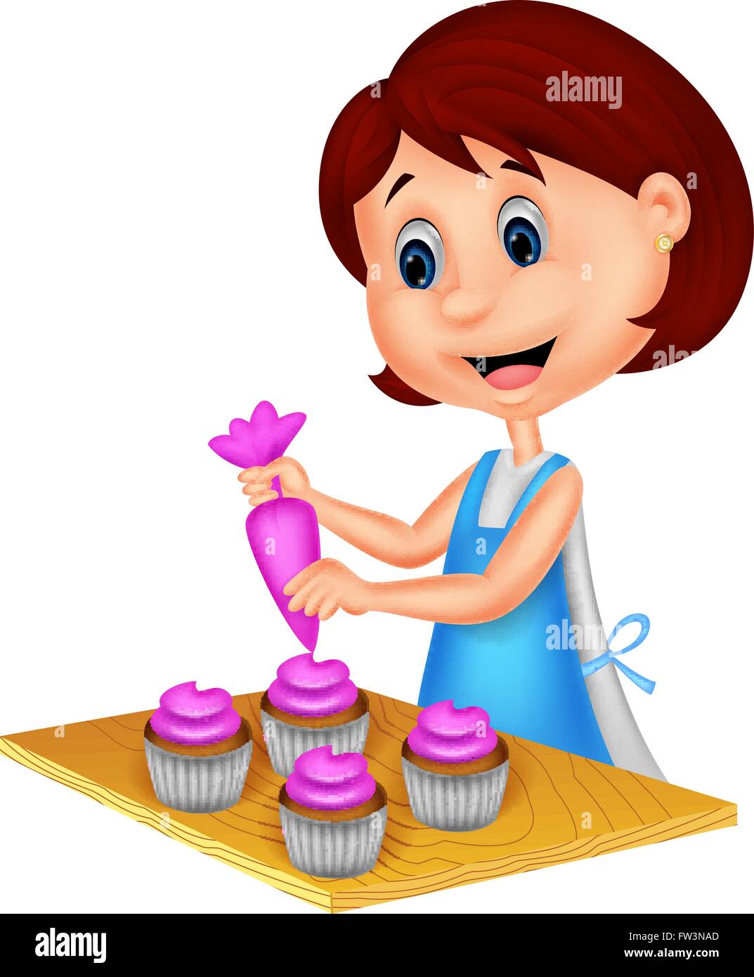 Cartoon woman with apron decorating cupcakes Stock Vector Image & Art ... Cartoon woman with apron decorating cupcakes Stock Vector Image & Art ...