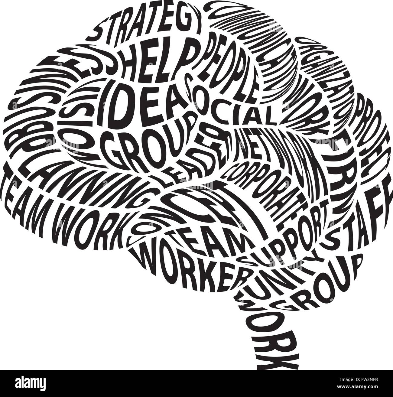 Conceptual abstract word cloud in brain shape Stock Vector Image & Art ...