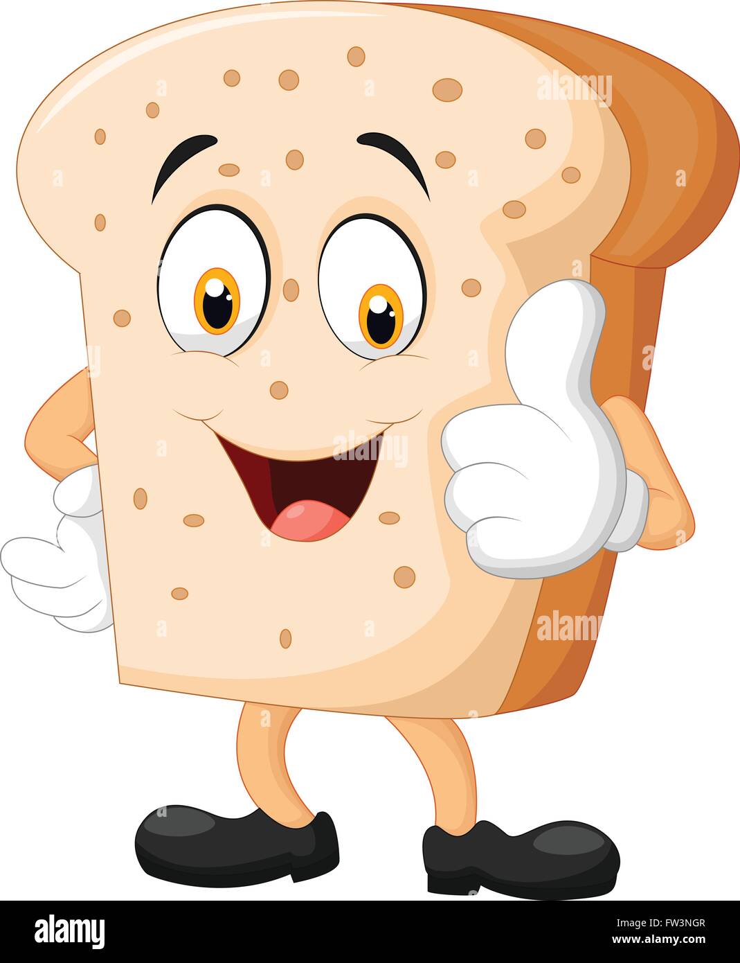 Cartoon slice of bread giving thumbs up Stock Vector Image & Art - Alamy