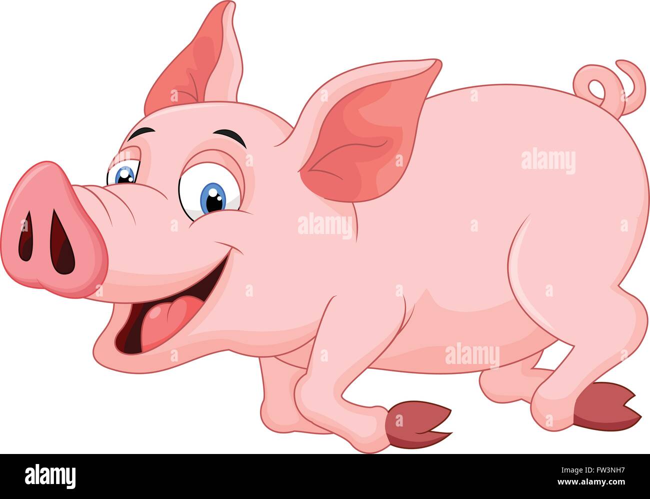 Cartoon pig running Stock Vector Image & Art - Alamy