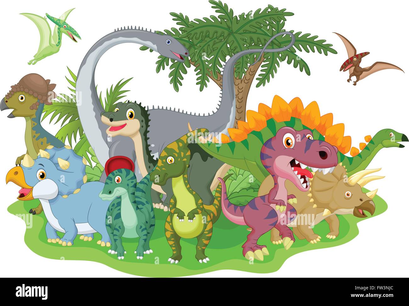 Cartoon group of dinosaur Stock Vector Image & Art - Alamy