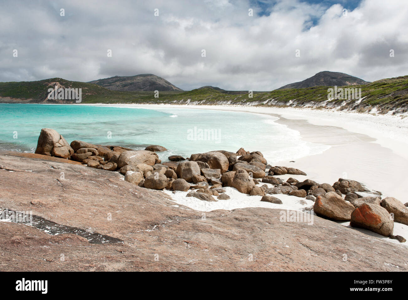 Hellfire Bay, a beach with granite rocks in the east of Esperance ...