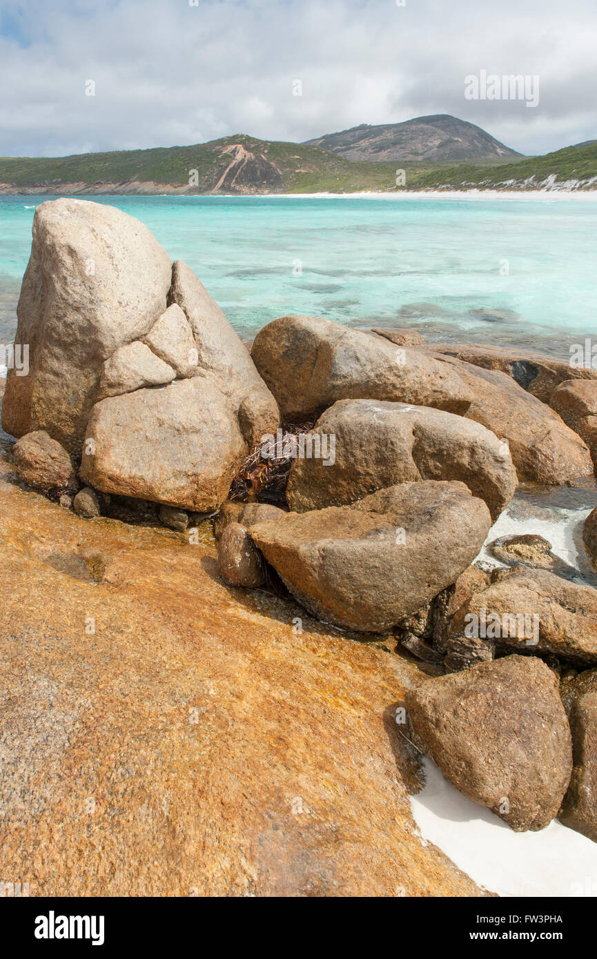 Hellfire Bay, a beach with granite rocks in the east of Esperance ...